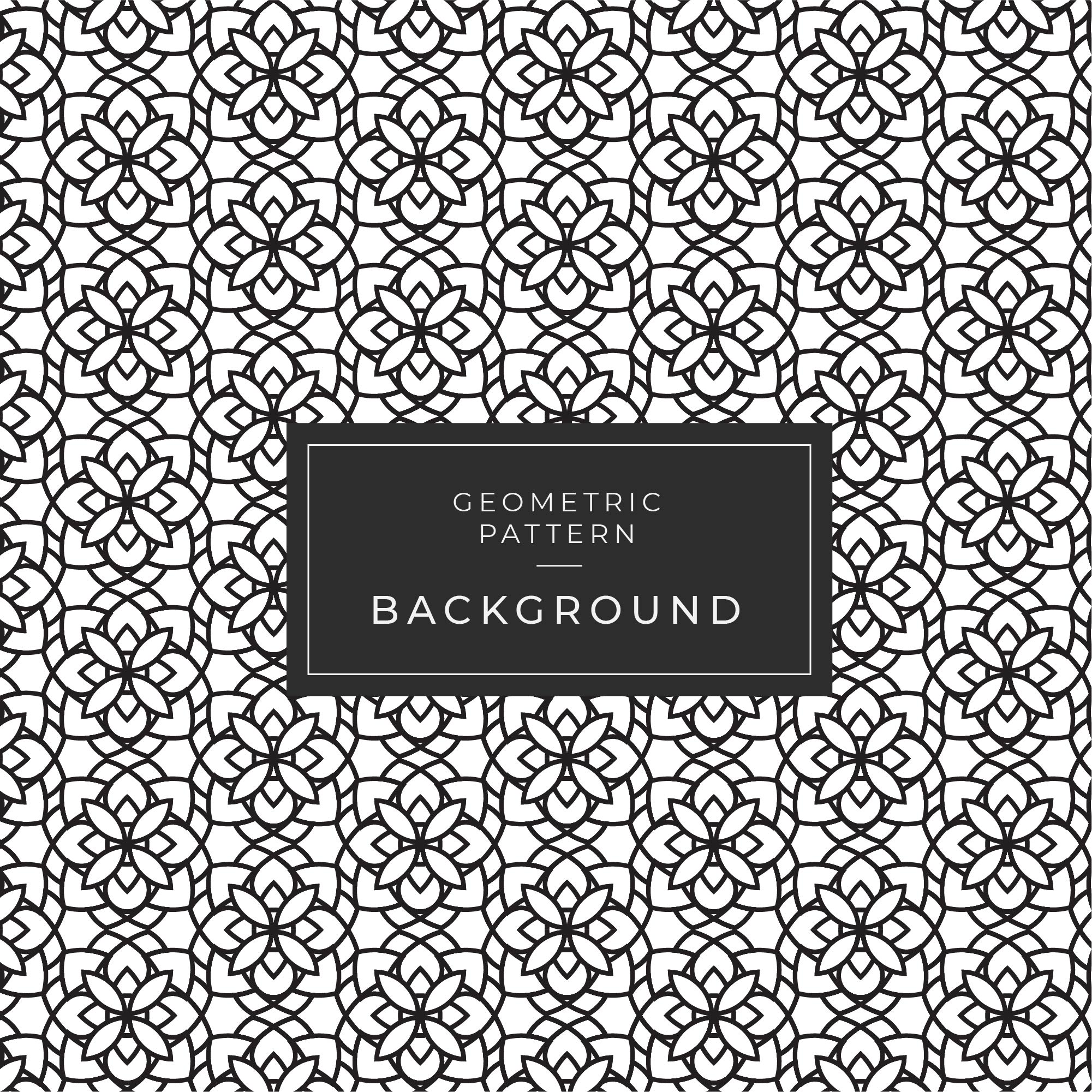 Modern Geometric Monochrome Floral Pattern 682167 Vector Art At Vecteezy