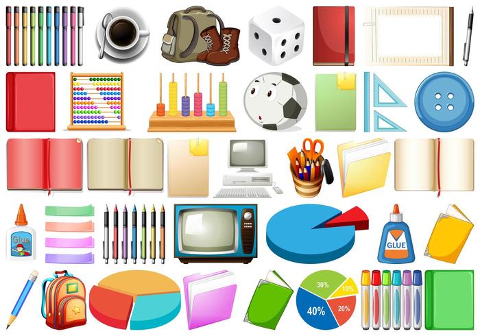 Set of different objects 682931 Vector Art at Vecteezy