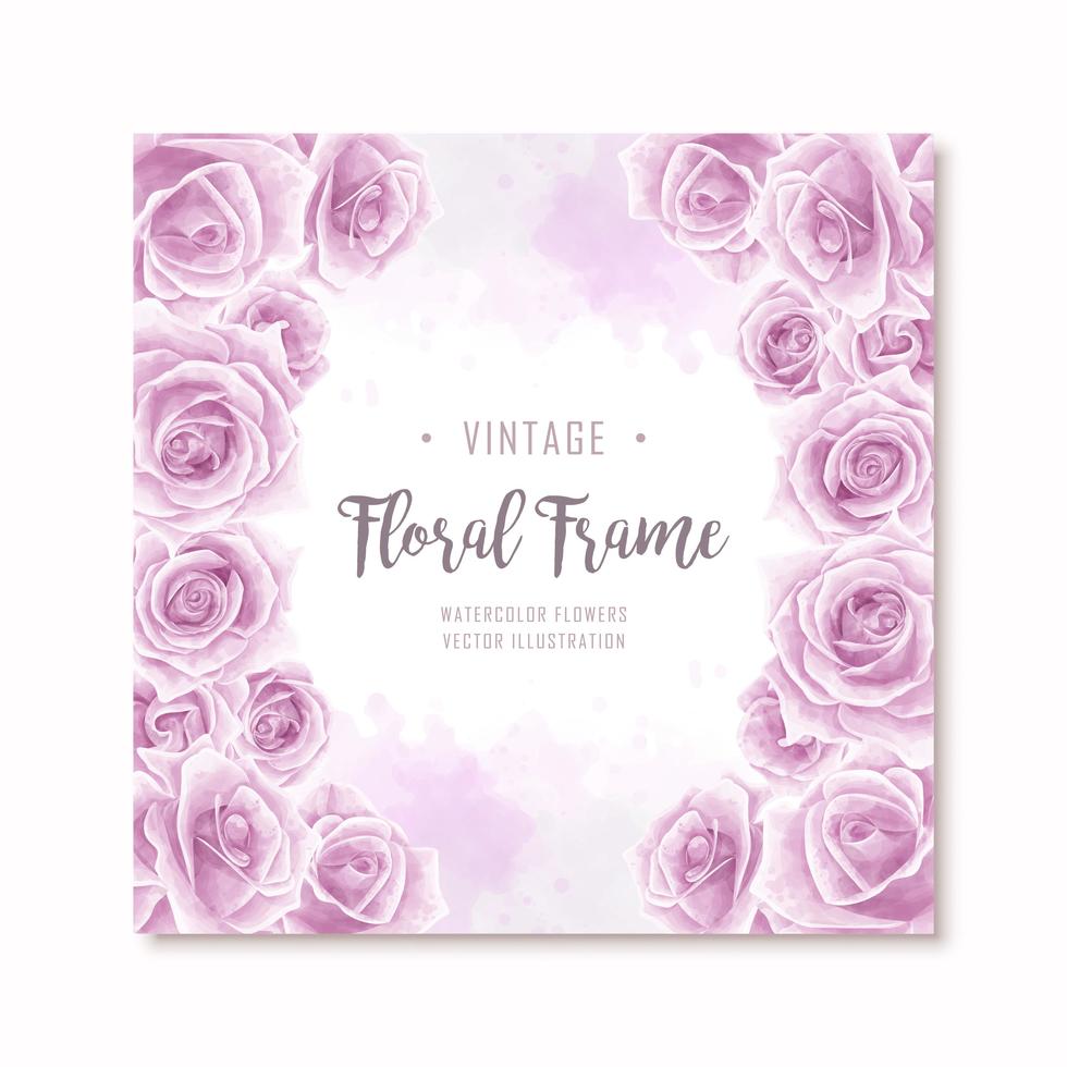 Lovely Purple Watercolor Rose Flowers Frame 683062 Vector Art at Vecteezy