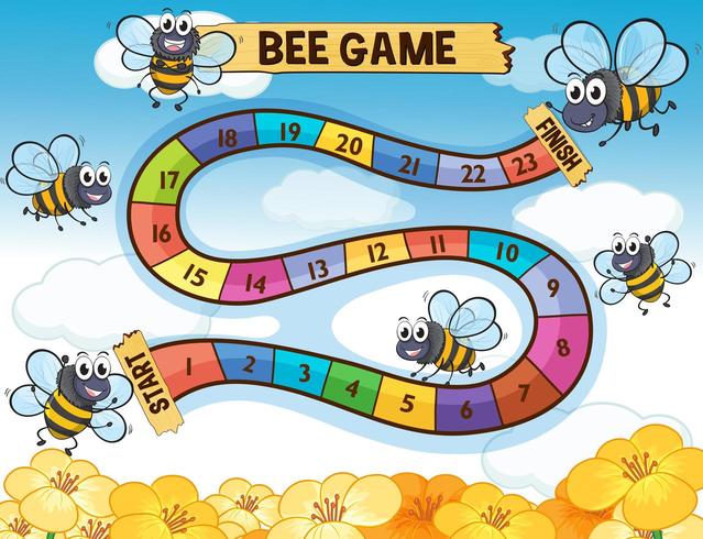 Boardgame template with bees flying 683305 Vector Art at Vecteezy Boardgame template with bees flying 683305 Vector Art at Vecteezy