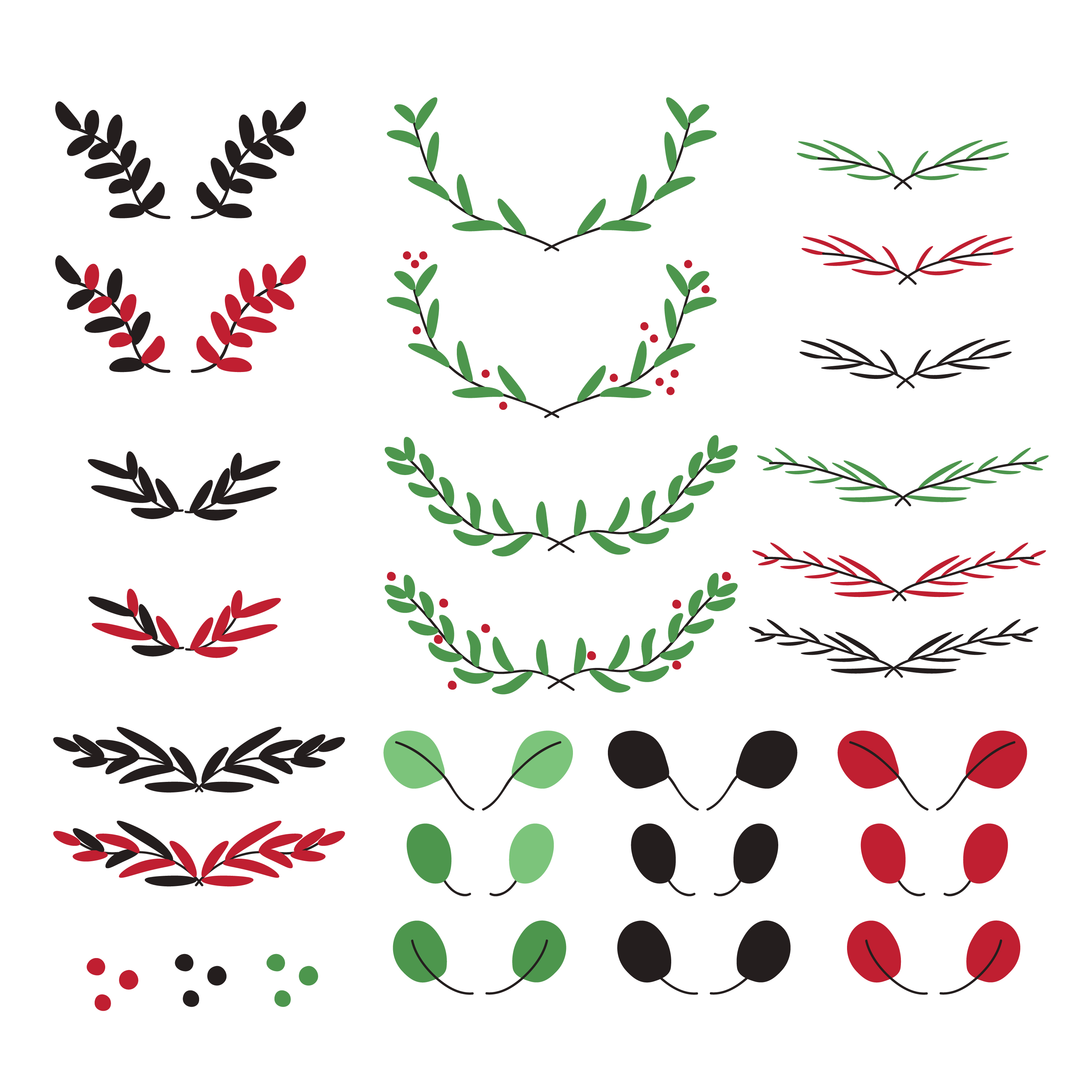 Vecteur premium éléments de guirlande de Noël - Telecharger Vectoriel ...