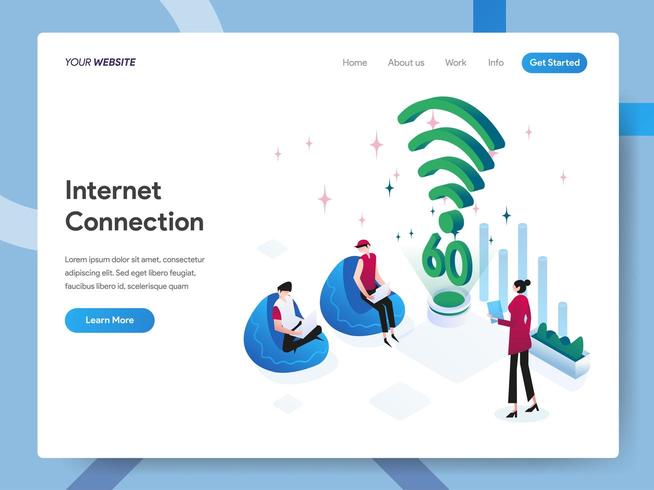 Landing Page Template Of Internet Connection 684200 Vector Art At Vecteezy