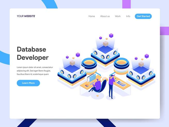 Landing page template of Database Developer 684247 Vector Art at Vecteezy