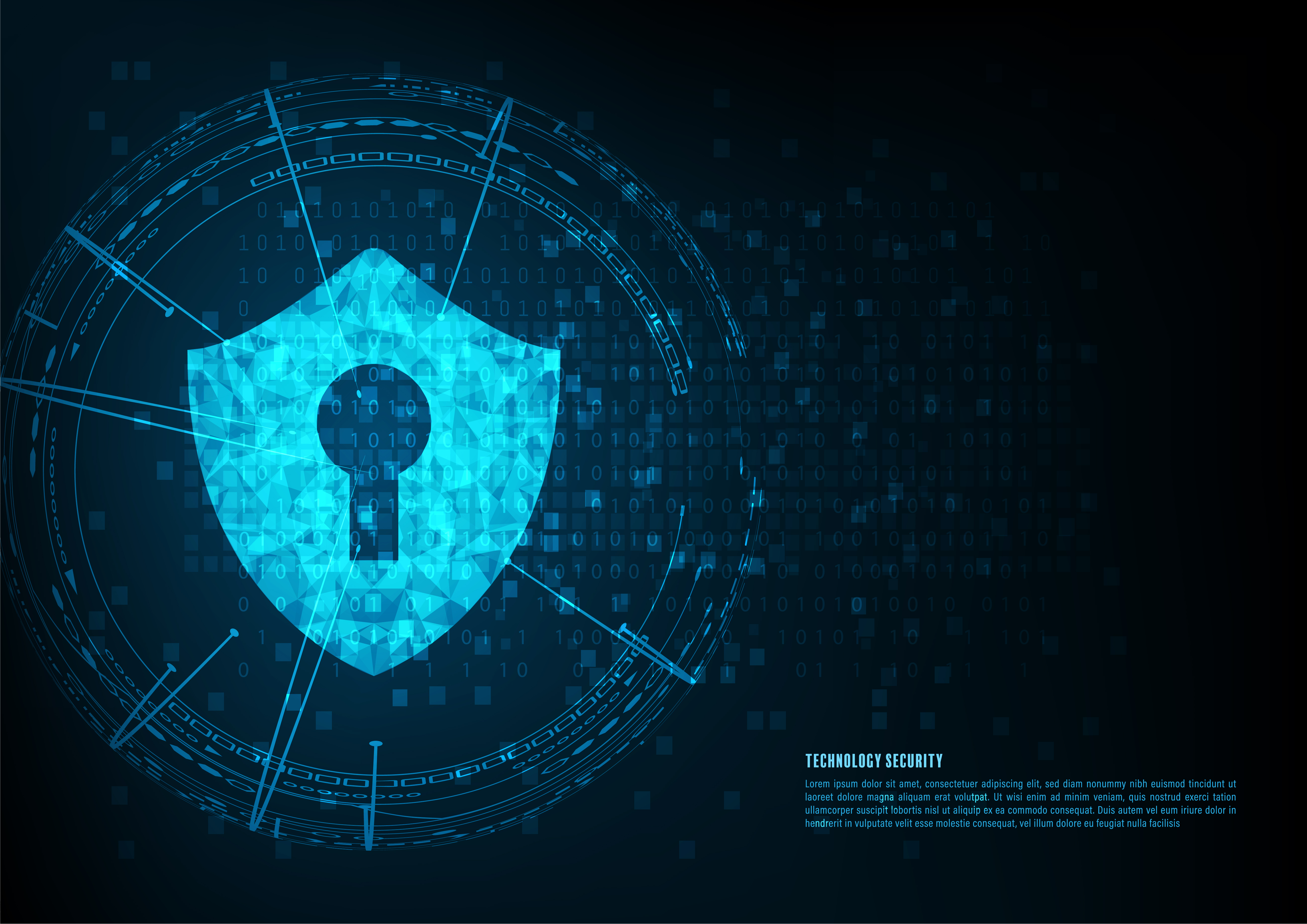 Padlock With Keyhole Surrounded By Circular Lines And Digital Pattern 684436 Vector Art At Vecteezy