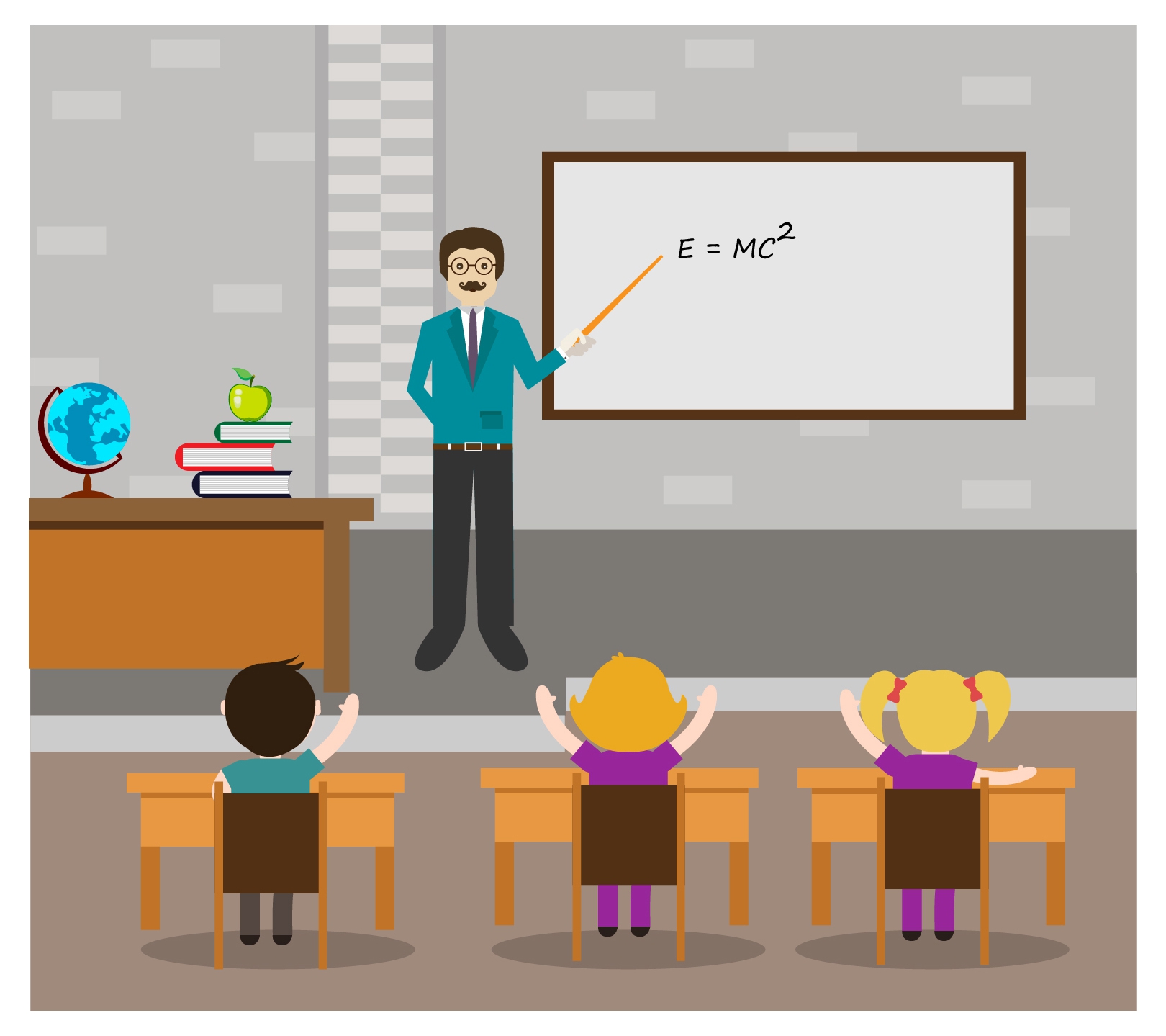 A Teacher Is Teaching Class - Download Free Vectors, Clipart Graphics ...