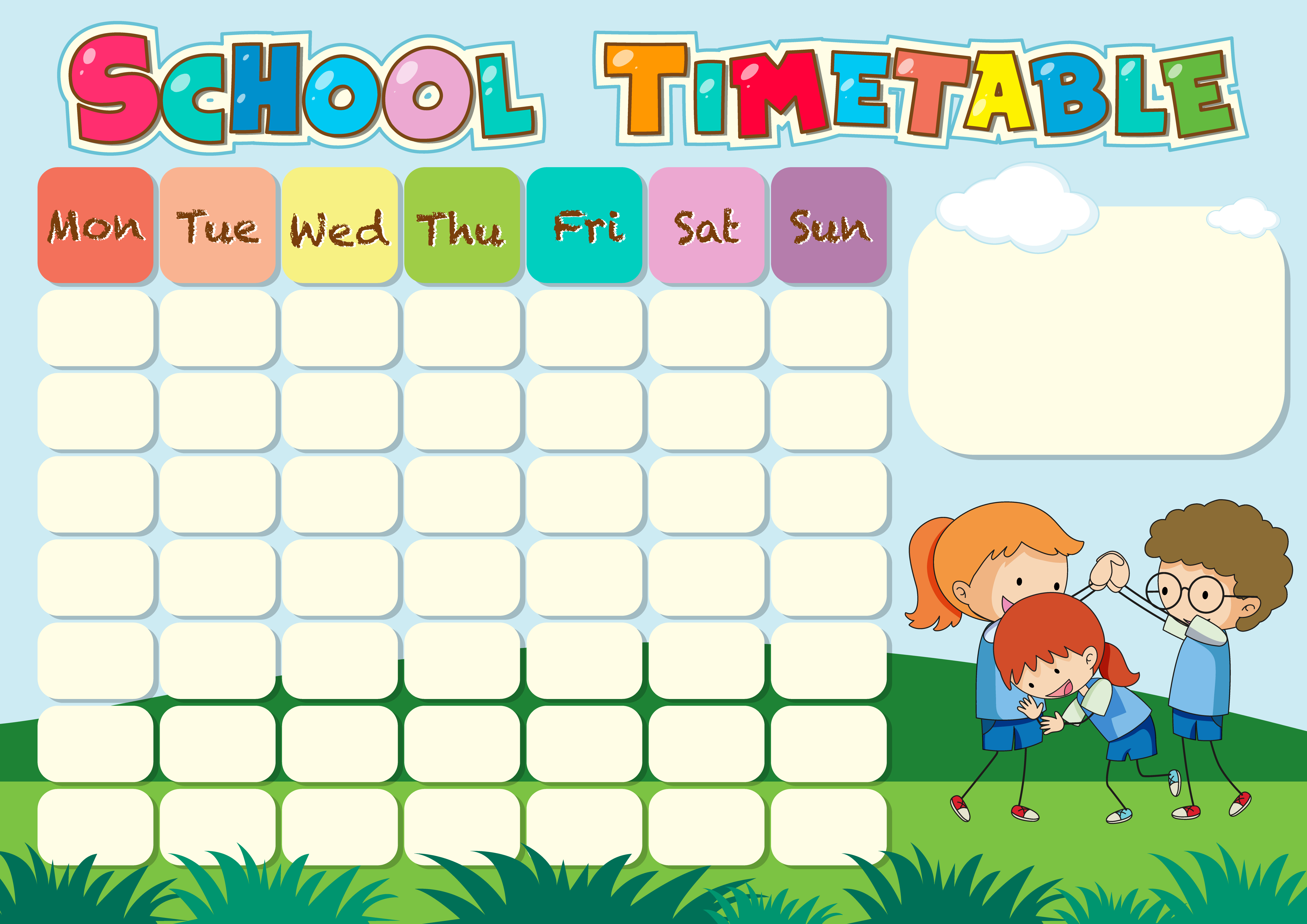 School Timetable Template With Outdoor Theme 684859 Vector Art At Vecteezy school-timetable-template-with-outdoor-theme-684859-vector-art-at-vecteezy