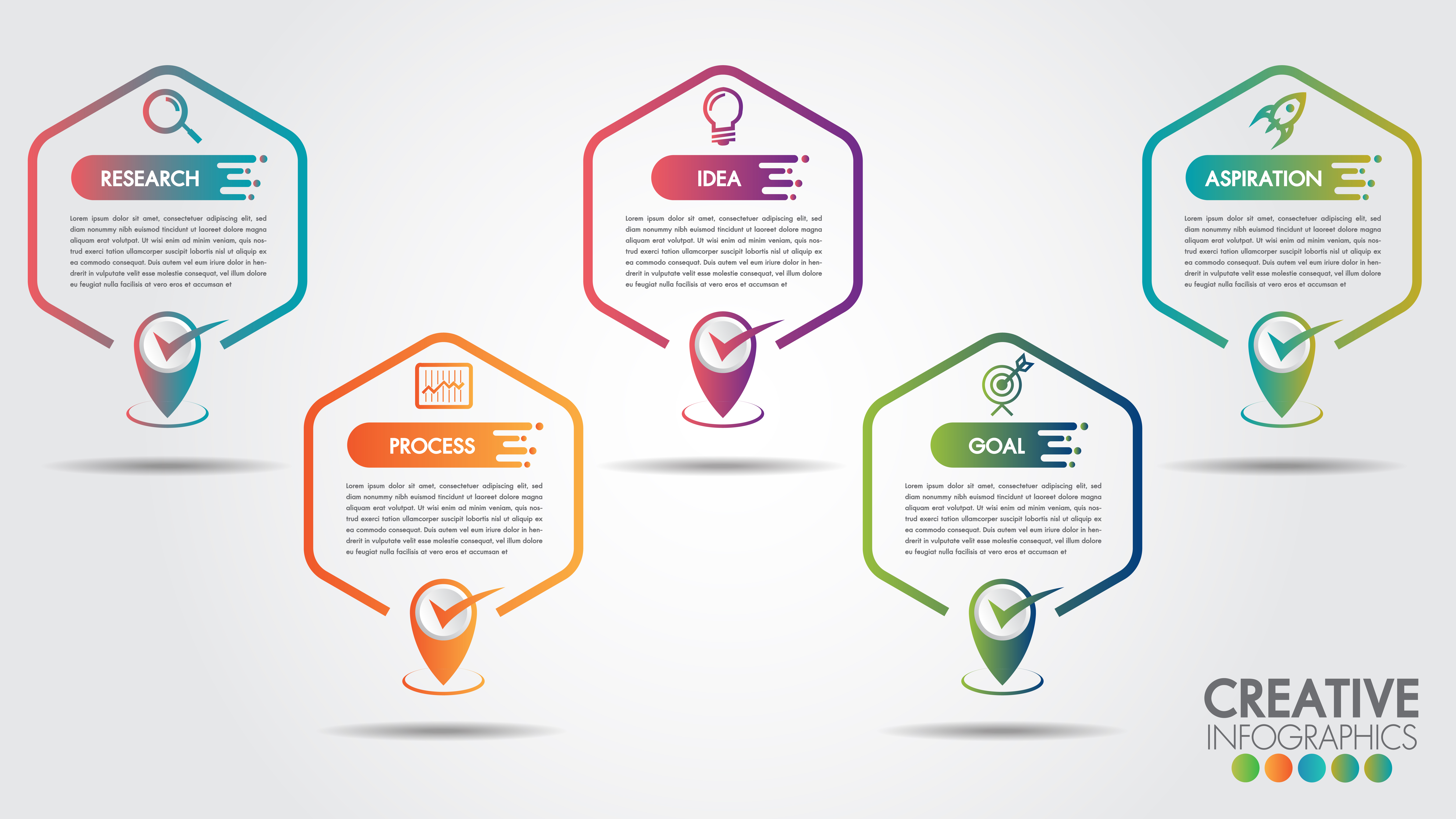 Business infographics Hexagon 5 steps and business icons 685494 Vector ...