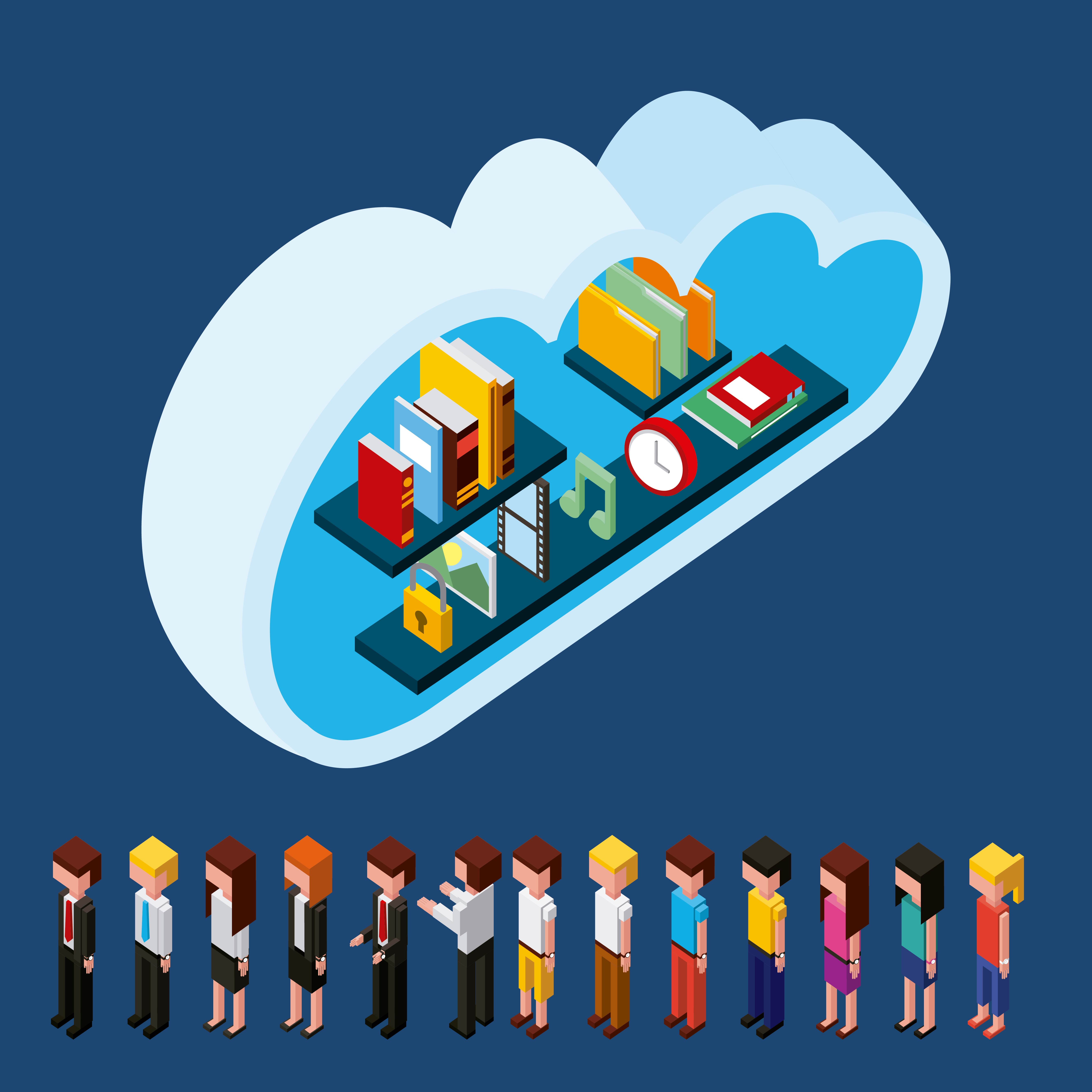 people cloud computing storage 686087 Vector Art at Vecteezy