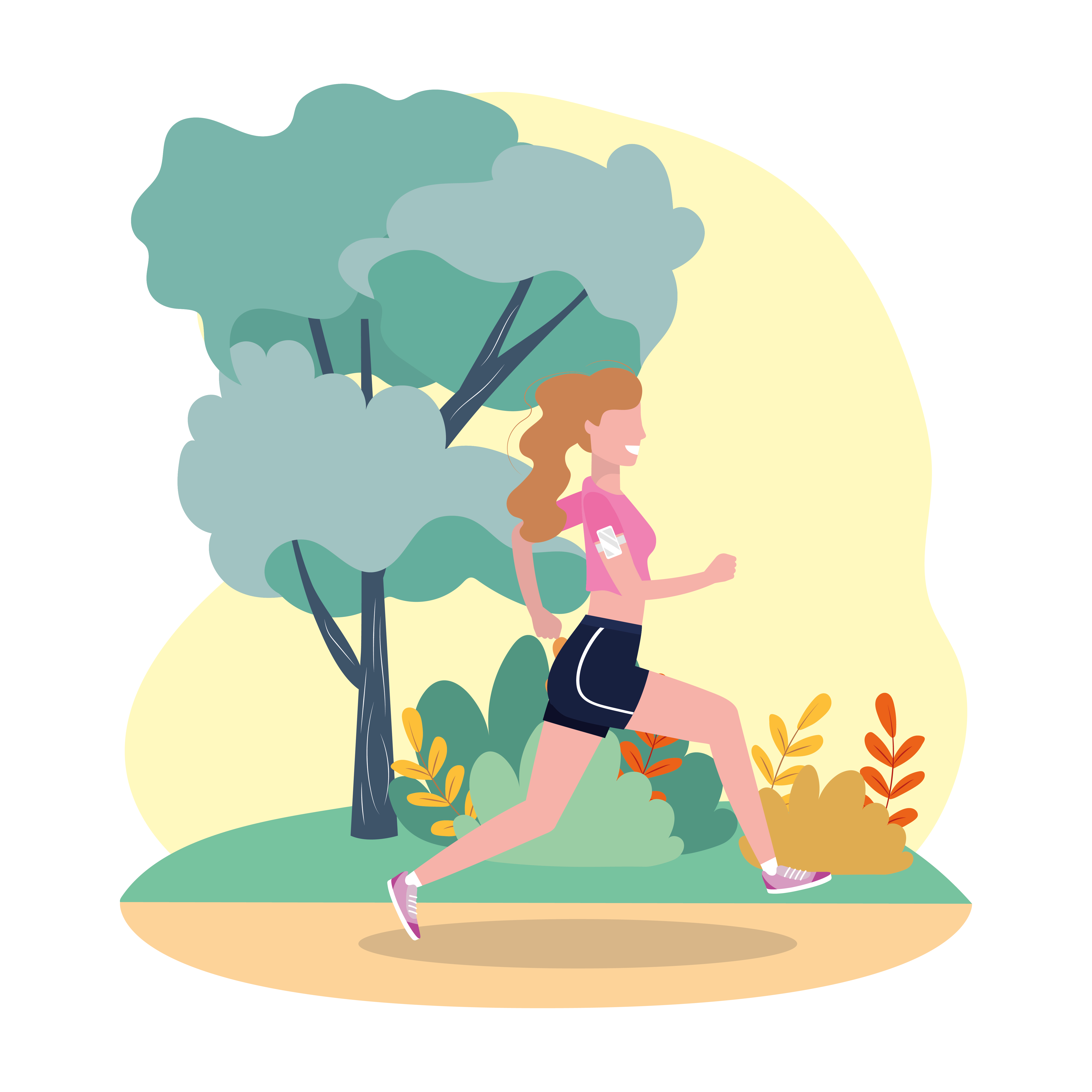 woman practice running activity in the landscape 687869 Vector Art at ...