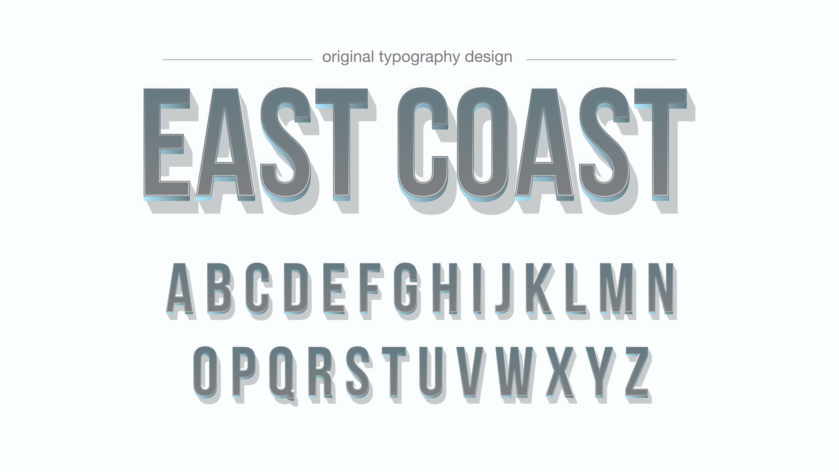 Chrome Bold 3d Typography With Shadow 688084 Vector Art At Vecteezy