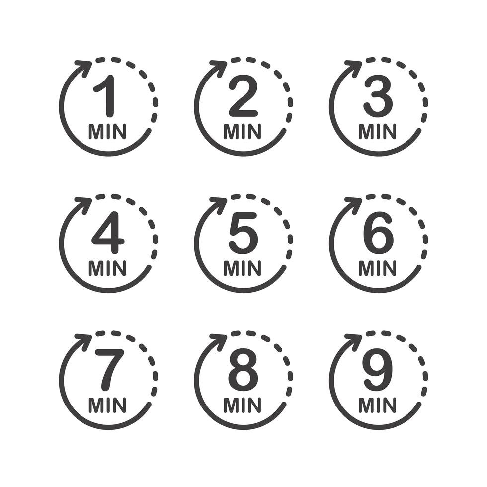 Minutes icon set. Symbol for product labels. 688112 Vector Art at Vecteezy Minutes icon set. Symbol for product labels. 688112 Vector Art at Vecteezy