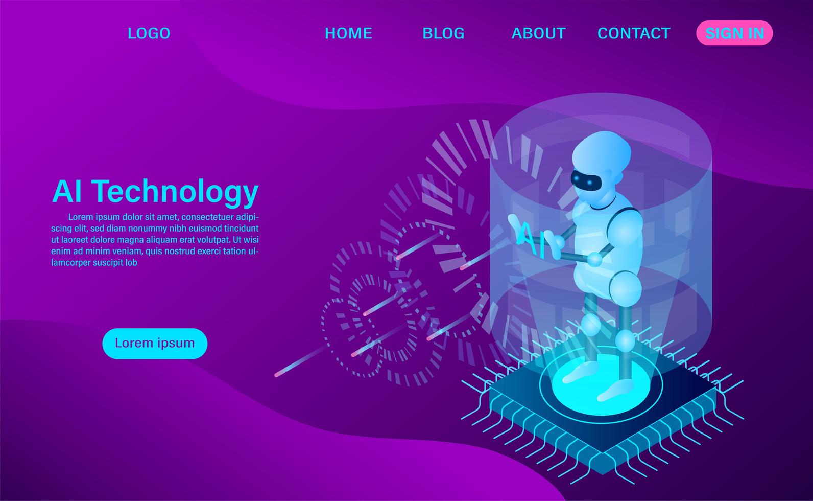 Artificial intelligence robot technology 689024 Vector Art at Vecteezy