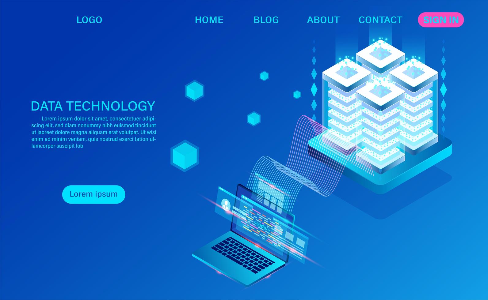 Data technology and big data processing 689039 Vector Art at Vecteezy