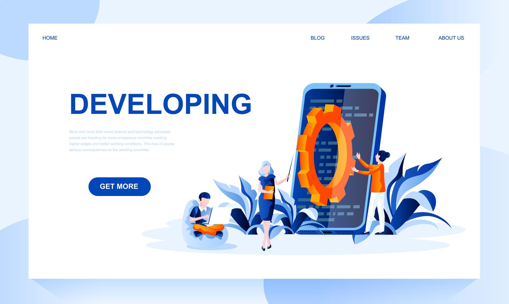 Developing vector landing page template 689366 Vector Art at Vecteezy