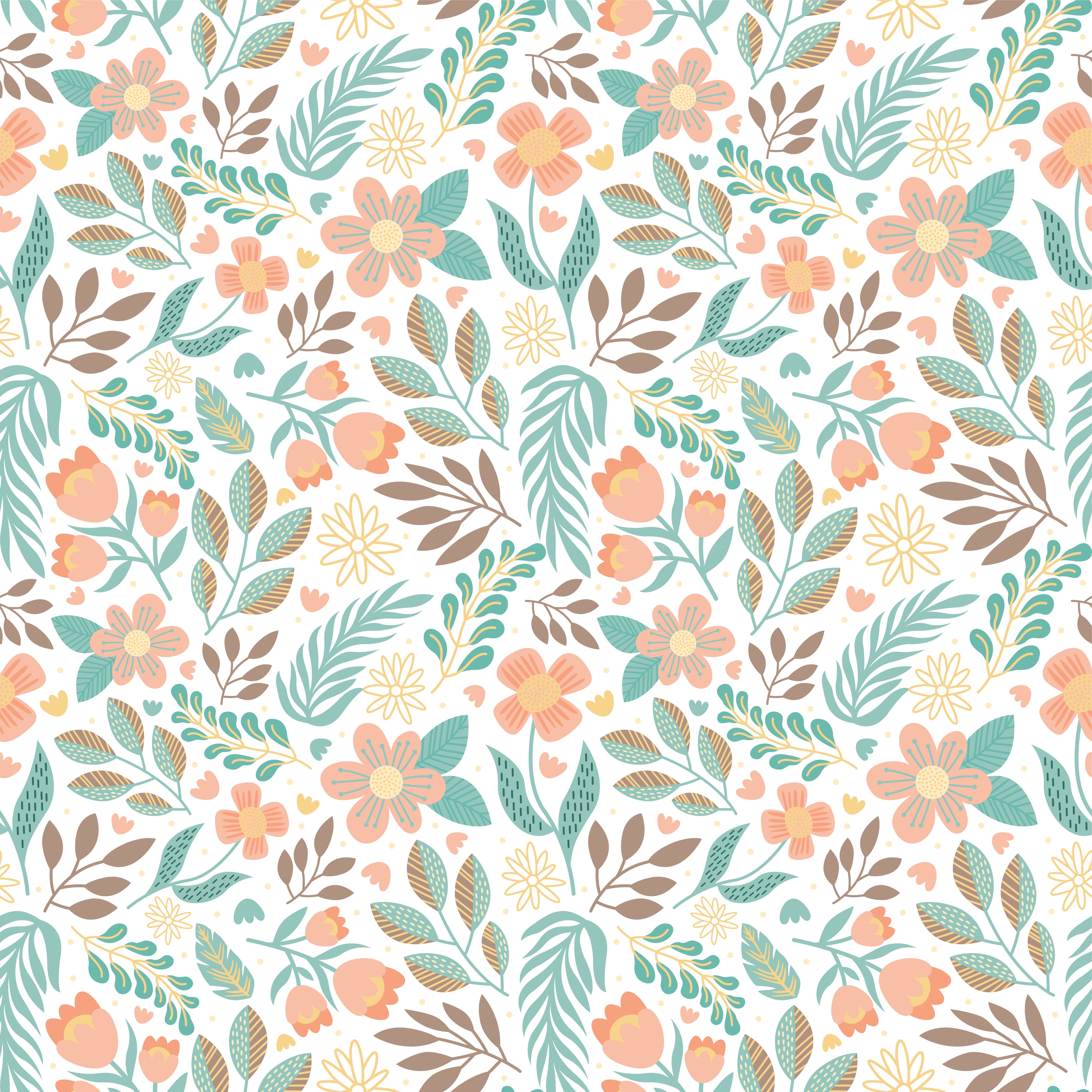 flower nature seamless pattern 689540 Vector Art at Vecteezy