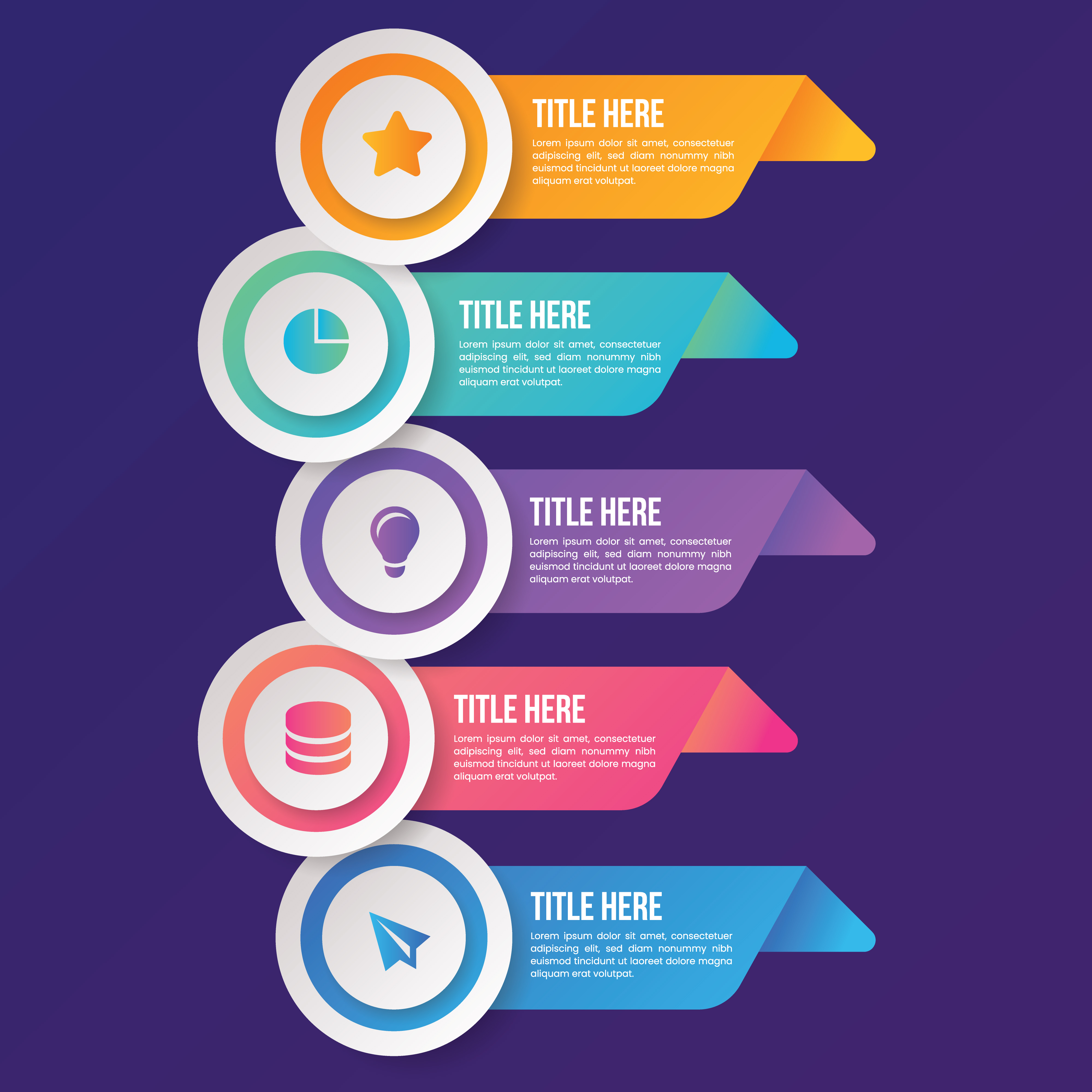 5 steps business infographic with Icons 690072 Vector Art at Vecteezy