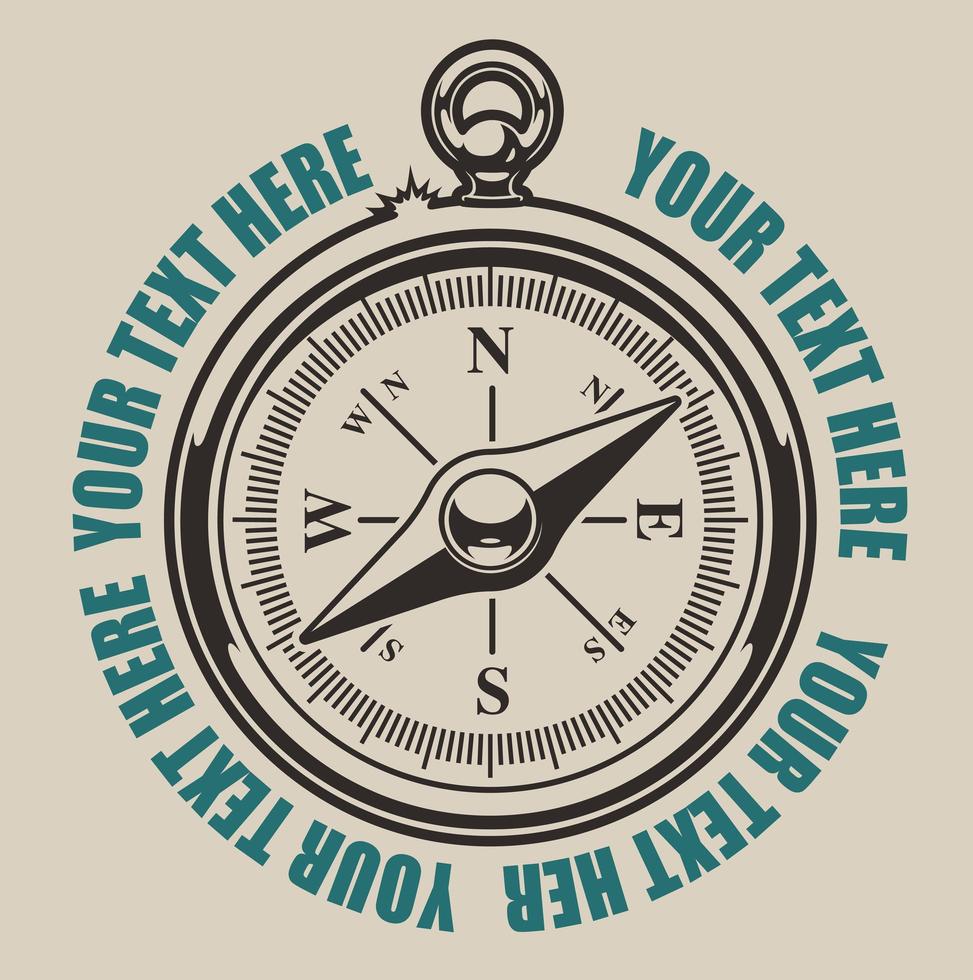 Vintage Illustration Of A Compass 691842 Vector Art At Vecteezy