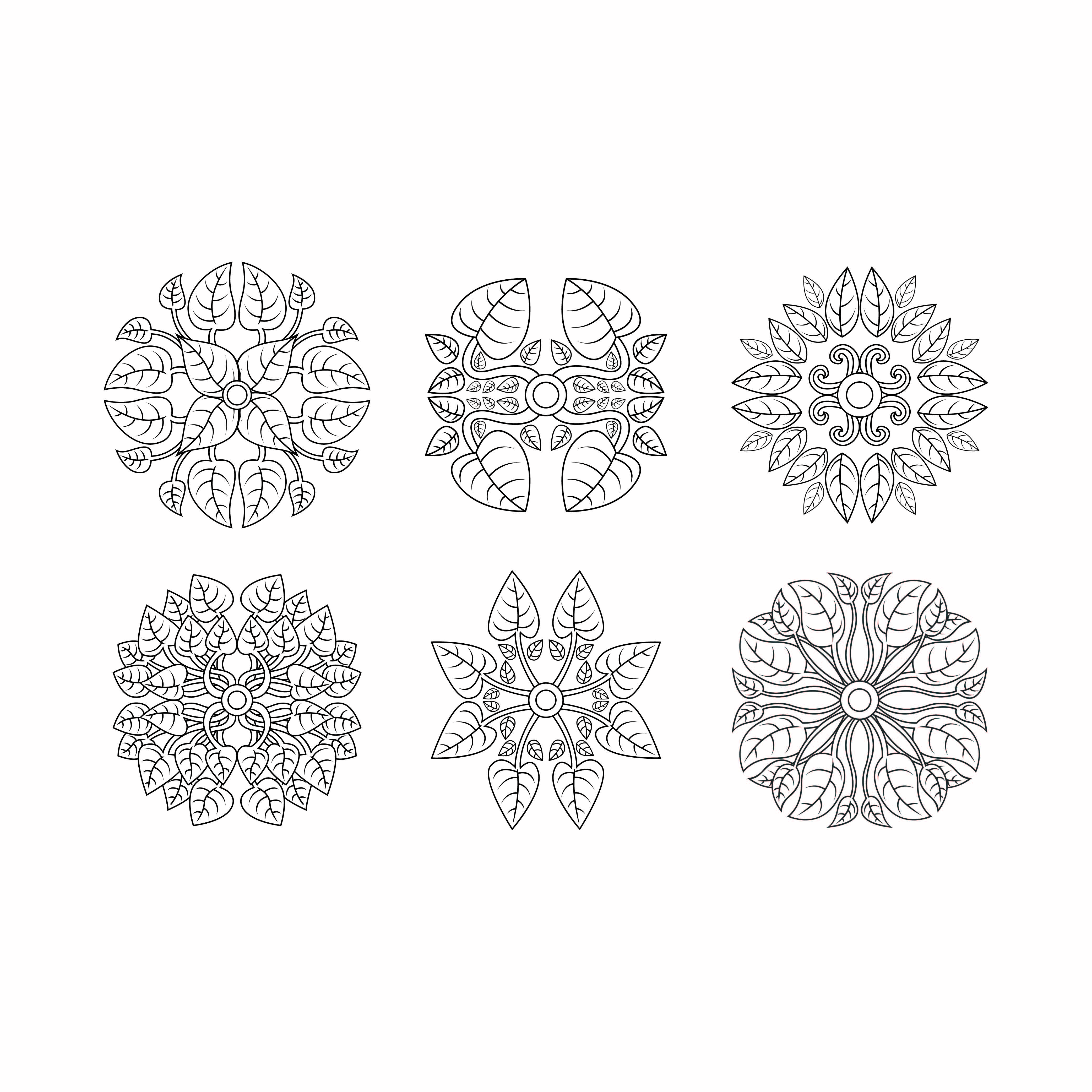 Spirograph Design Element Vector Set Leaf Concept 692214 Vector Art At