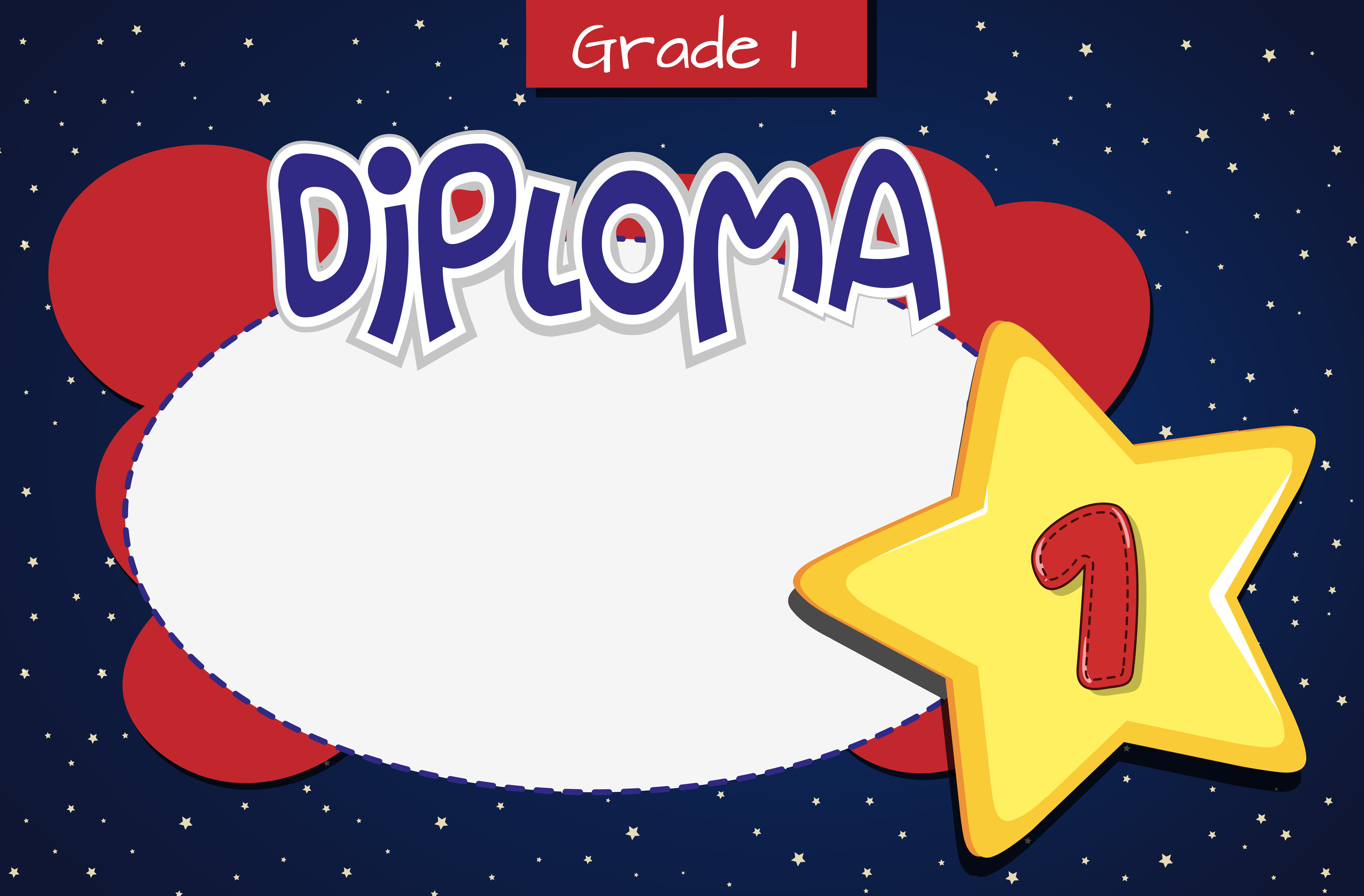 Grade one diploma template 693682 Vector Art at Vecteezy