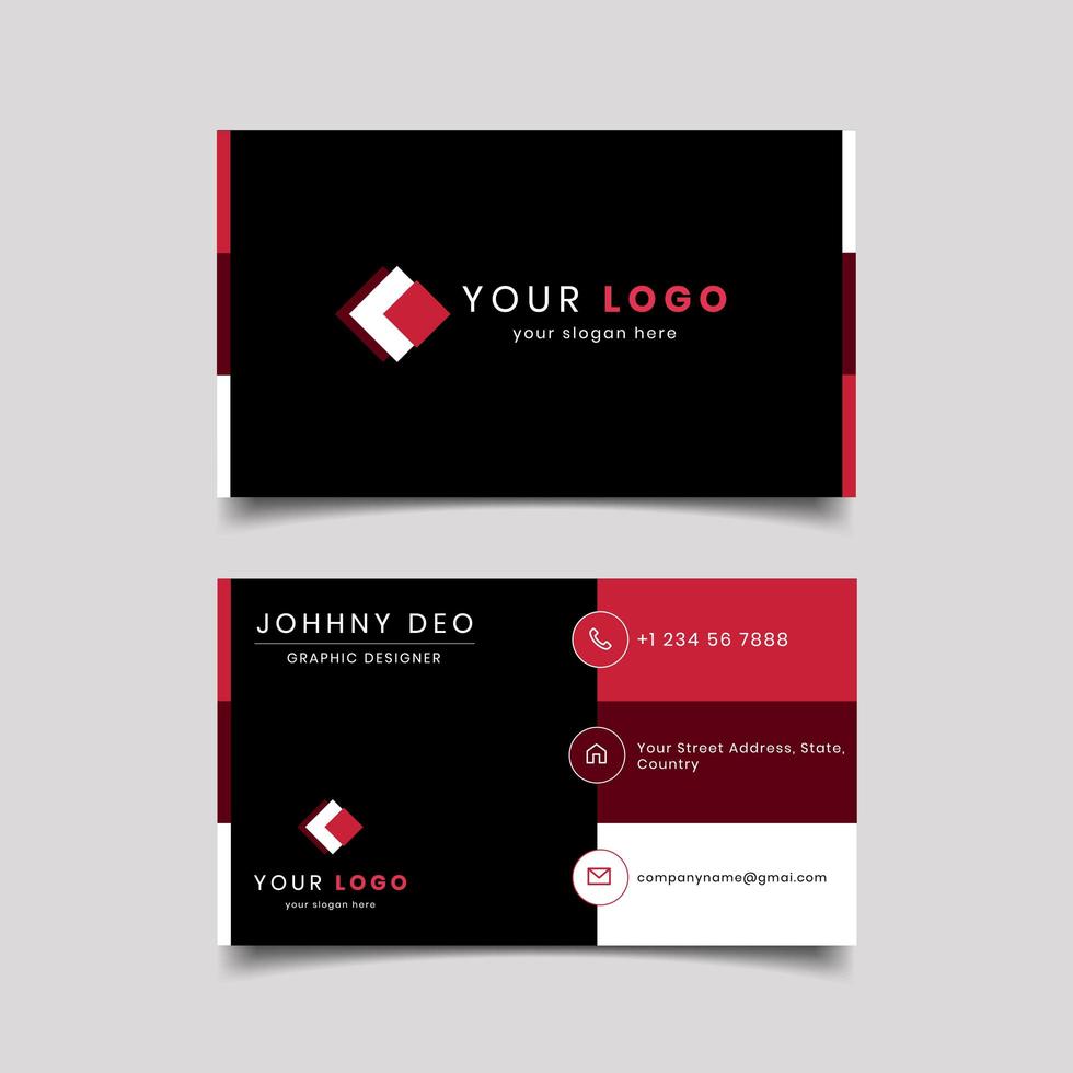 Red Black Sectioned Modern Business Card Template 694254 Vector Art At