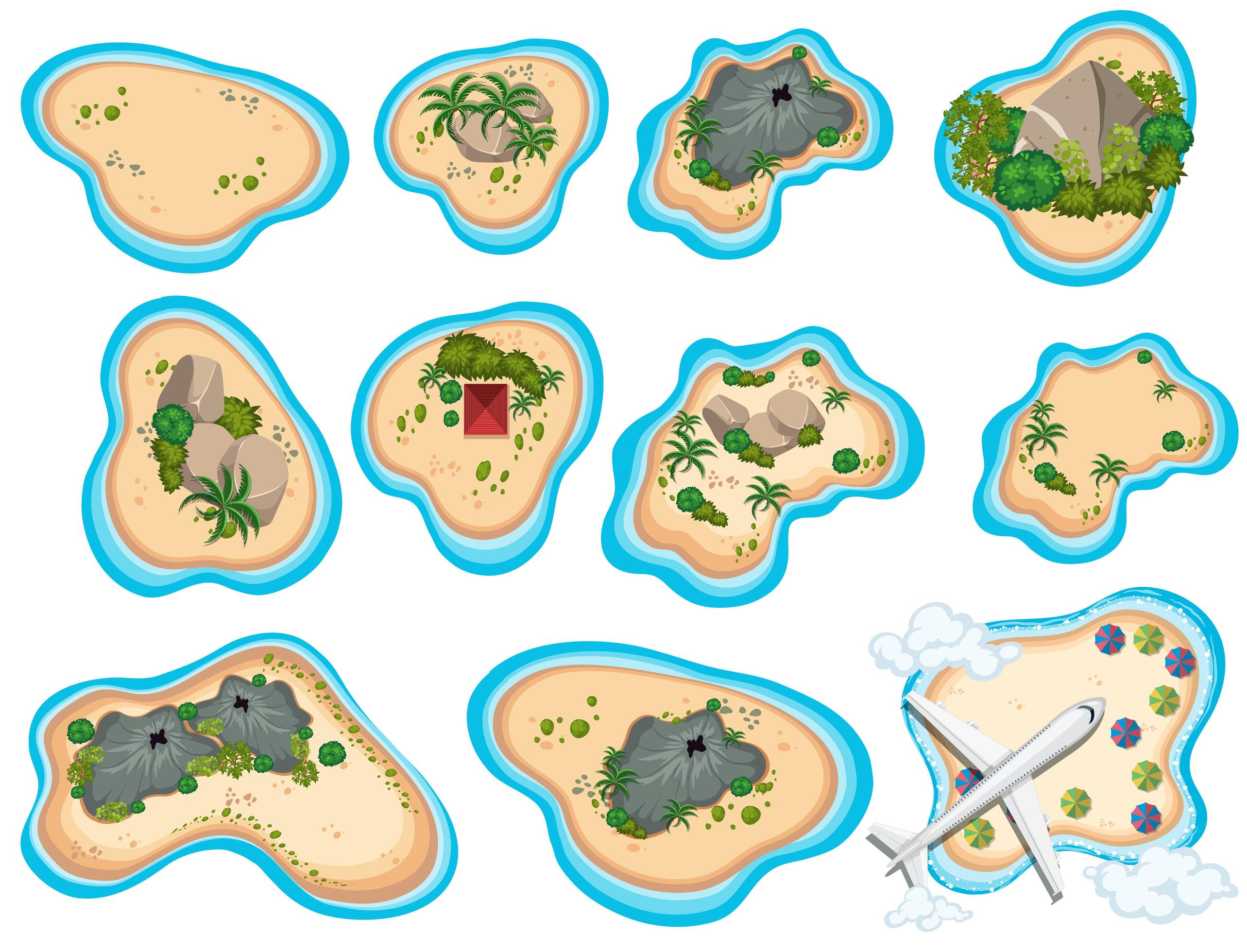 A Set of Beautiful Tropical Island 695091 Vector Art at Vecteezy
