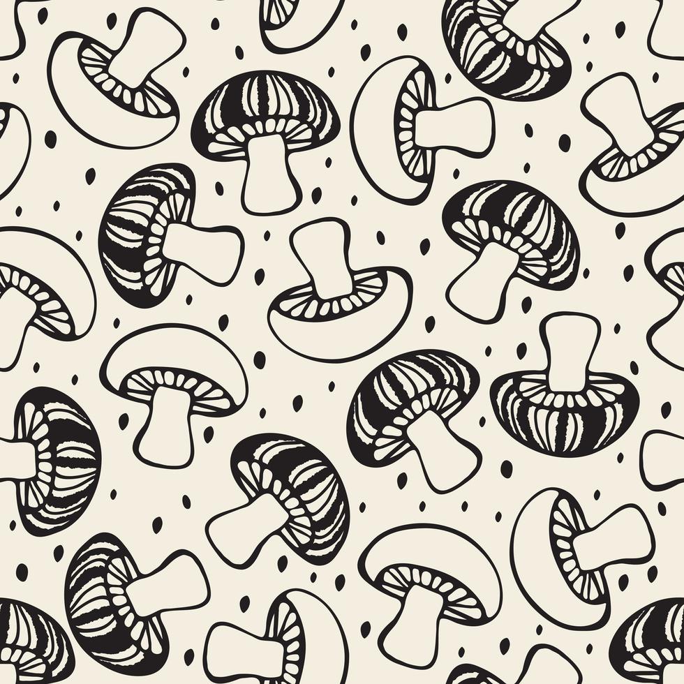 seamless monochrome hand drawn doodle mushroom pattern background ... seamless monochrome hand drawn doodle mushroom pattern background ...