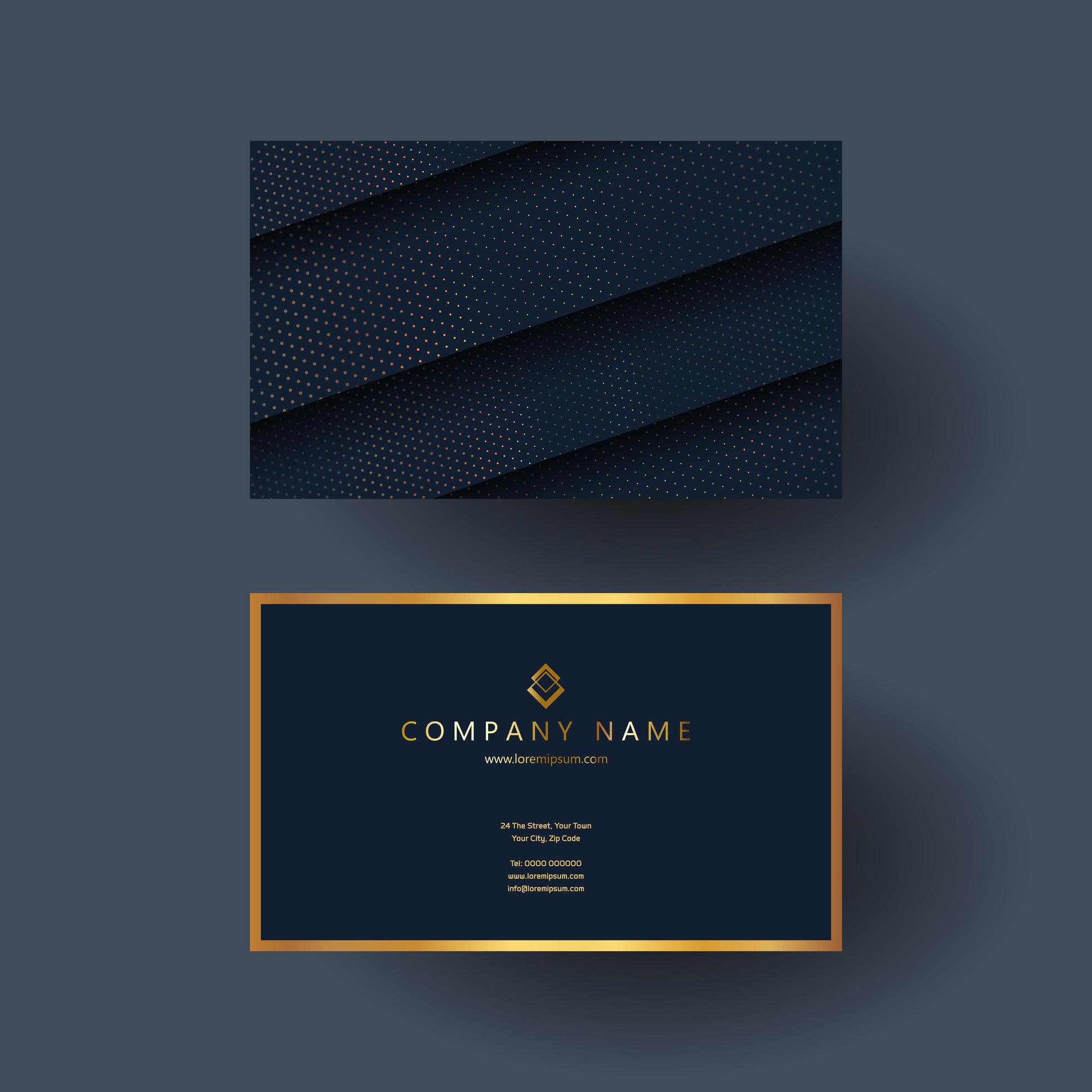 Elegante Diseño De Tarjeta De Visita En Azul Y Oro 695425 Vector En Vecteezy