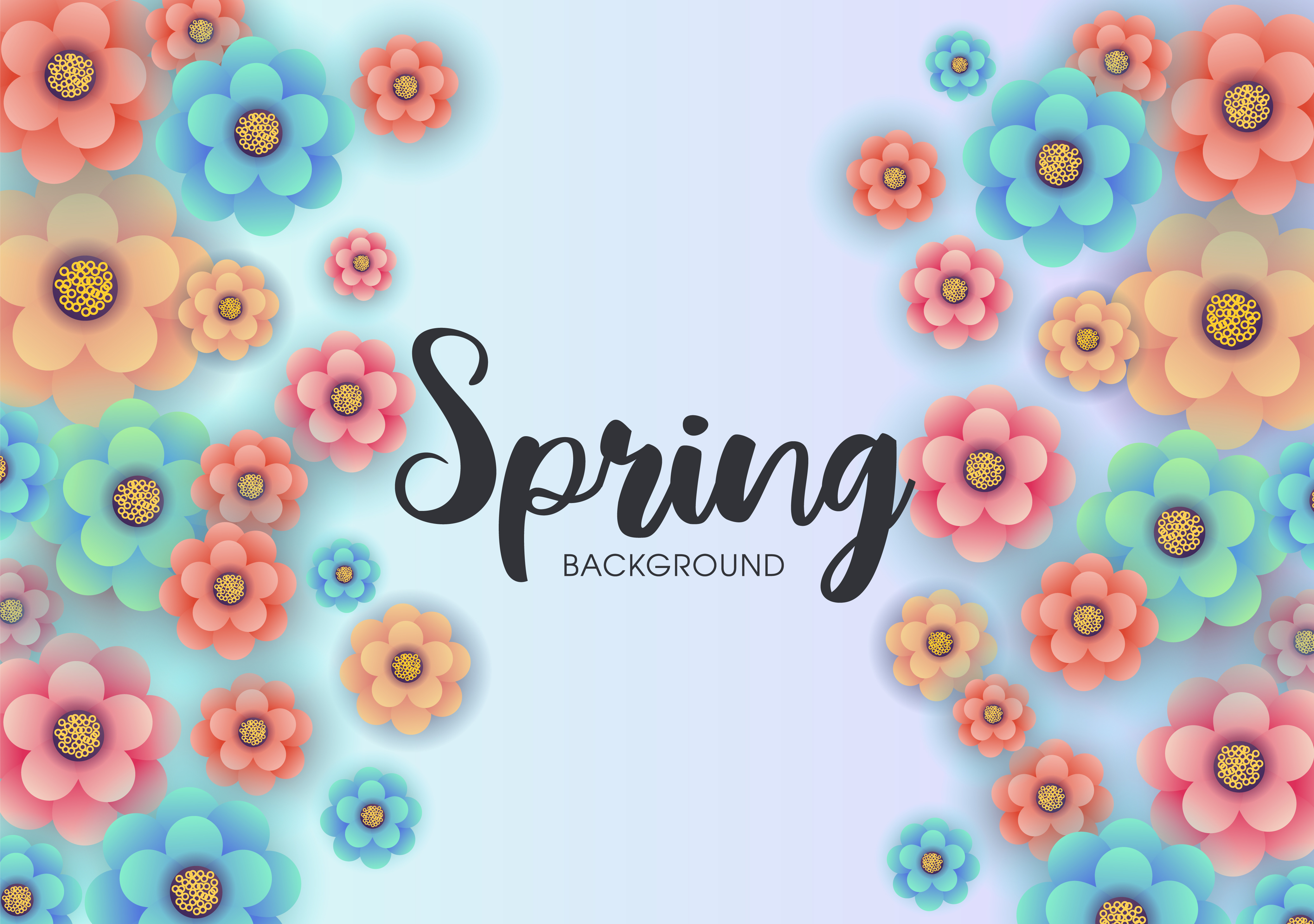 Colorful spring design with beautiful flowers 695840 Vector Art at Vecteezy