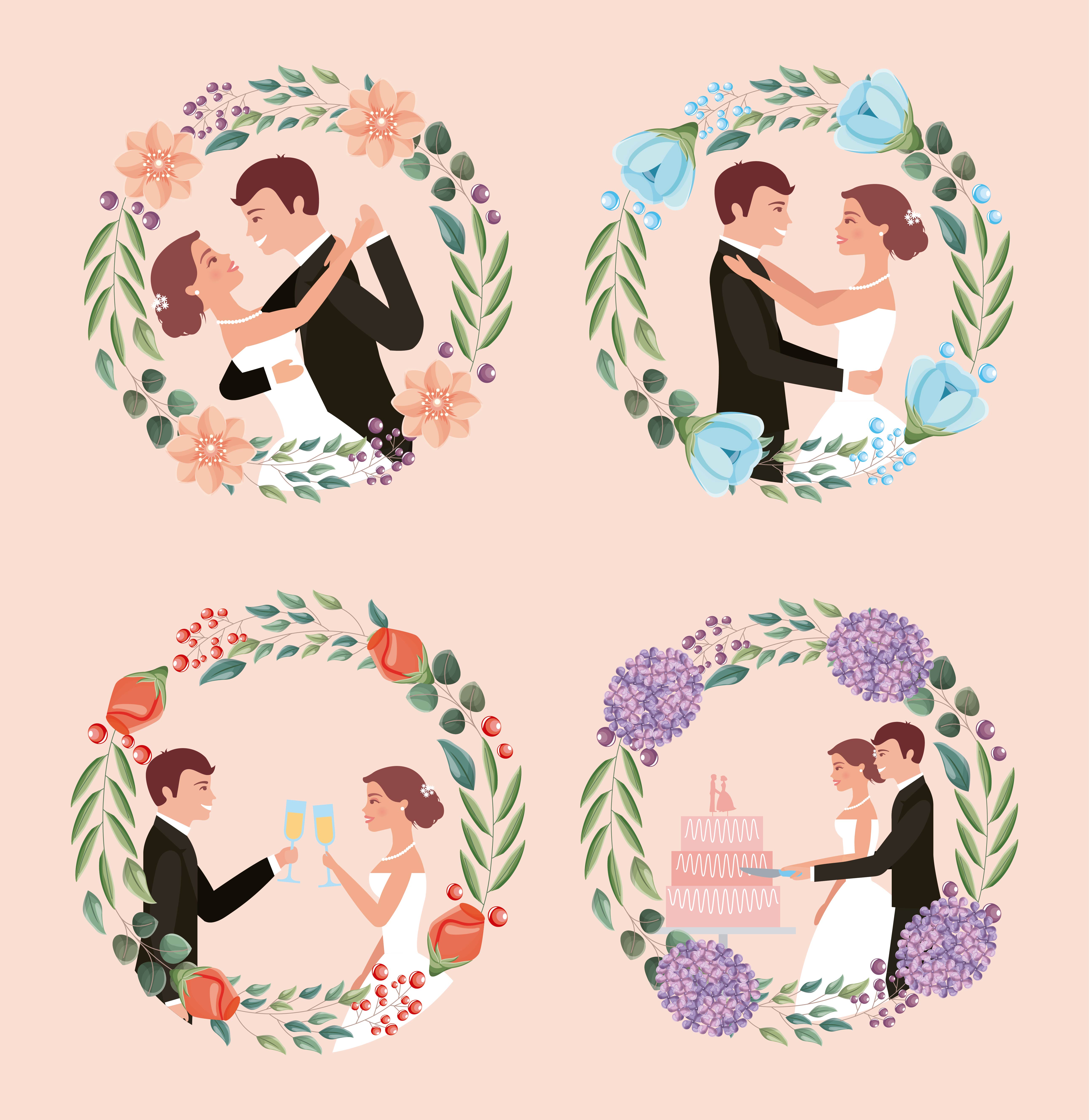 Couple Wedding Card 695932 Vector Art At Vecteezy