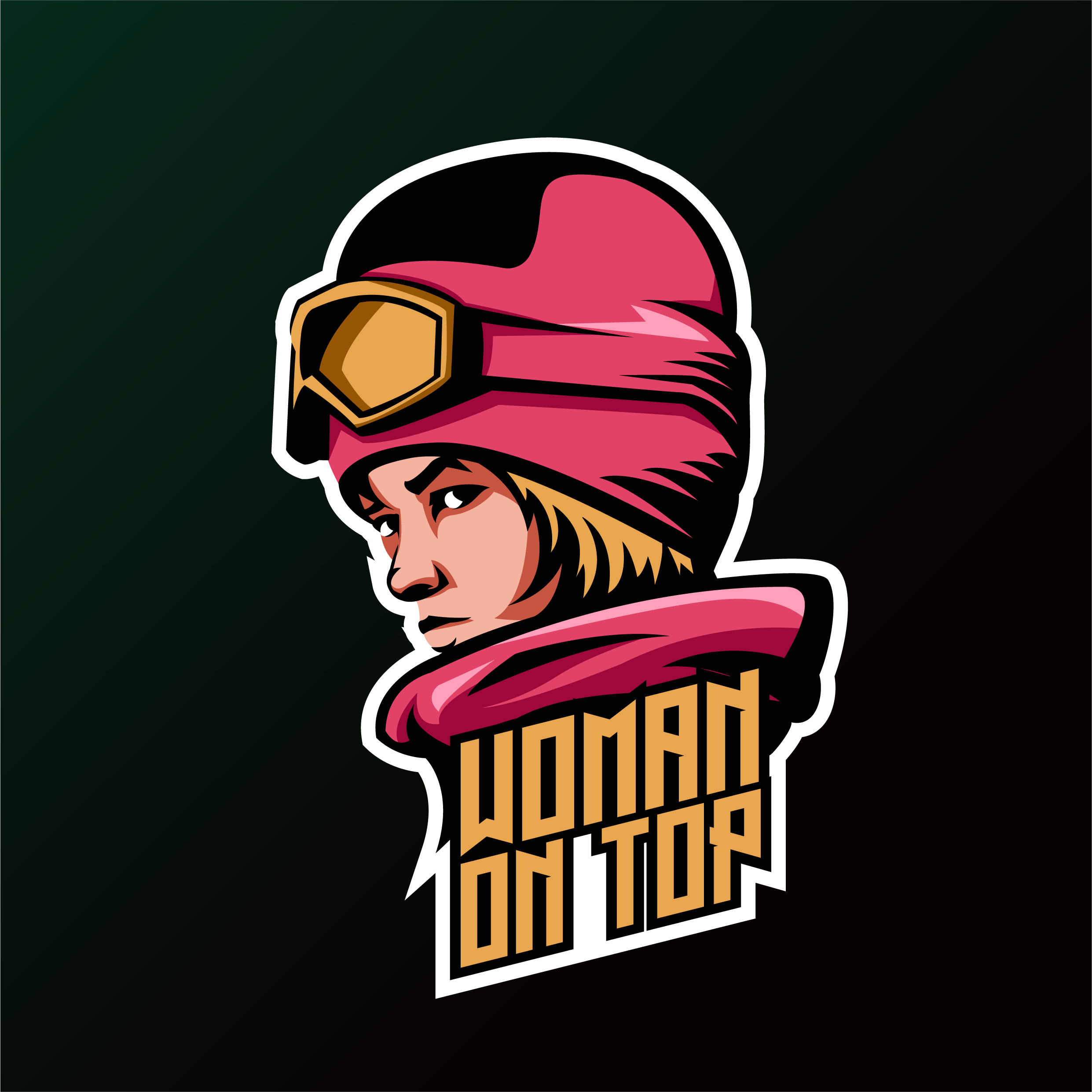 Woman Snowboarder Head with Woman On Top Text 696429 Vector Art at Vecteezy