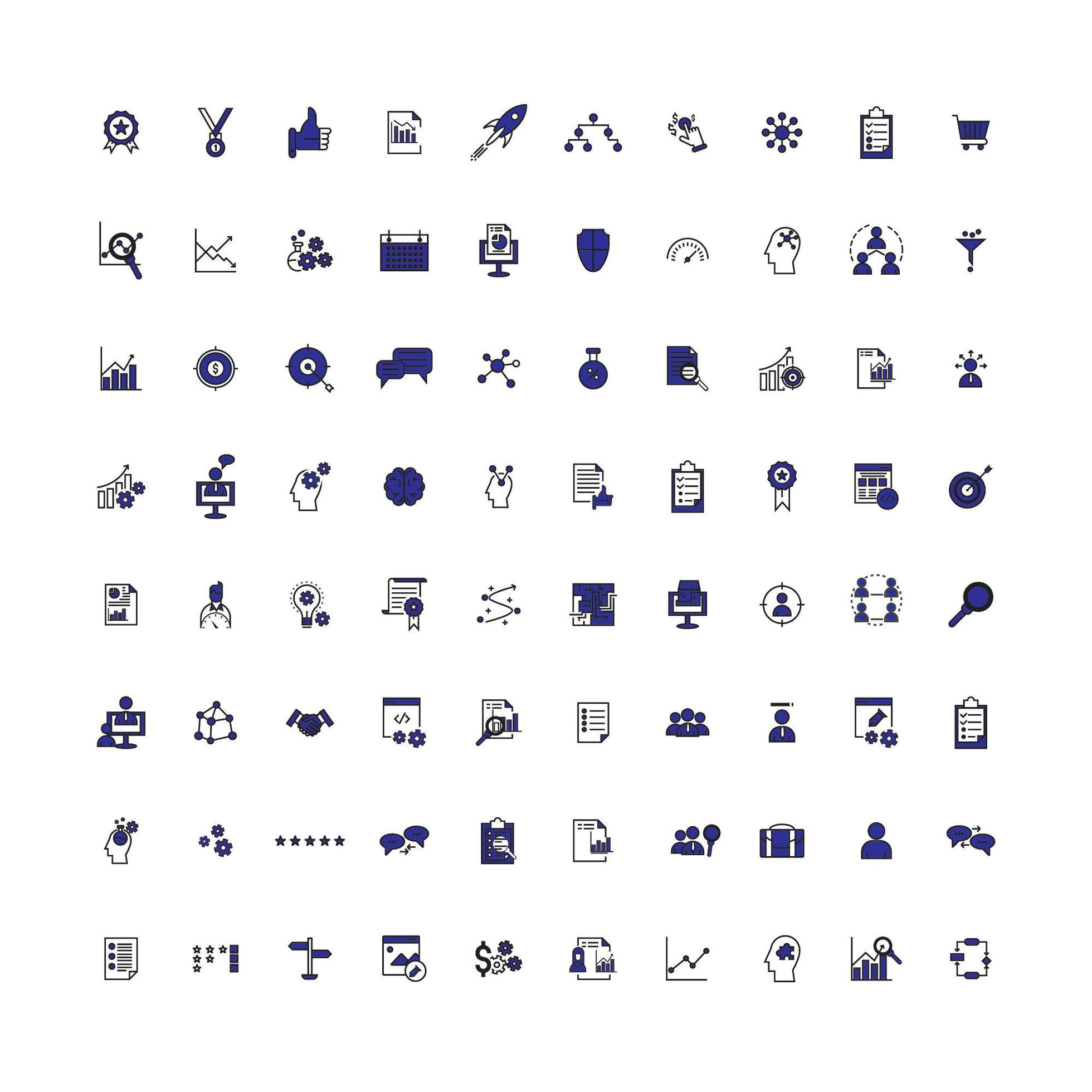 Large Blue Business Icon Set 698189 Vector Art at Vecteezy