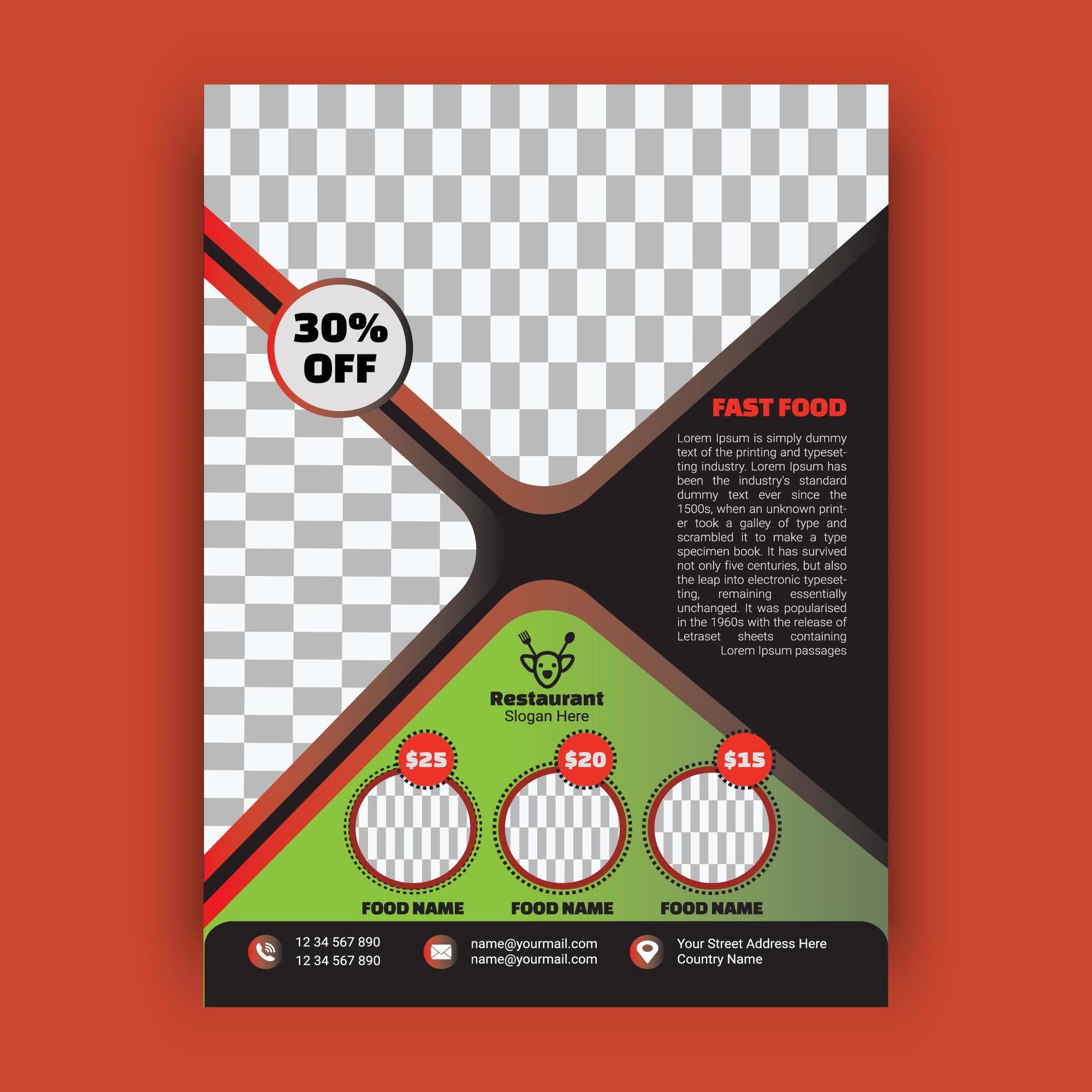 Modern Restaurant Food Menu Poster 701693 Vector Art at Vecteezy