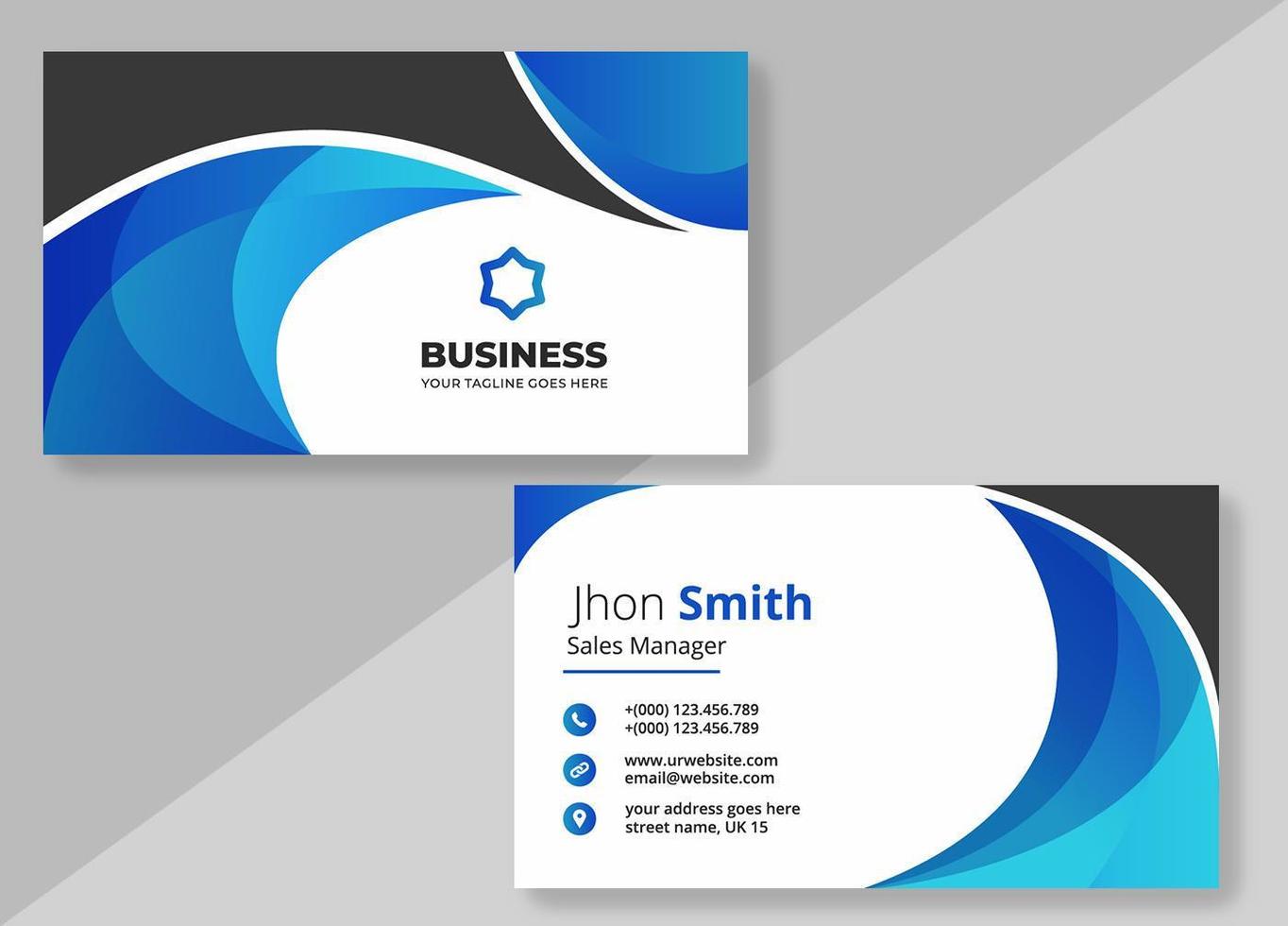 Blue Black Curve Business Card Design Template 830049 Vector Art at ... Blue Black Curve Business Card Design Template 830049 Vector Art at ...