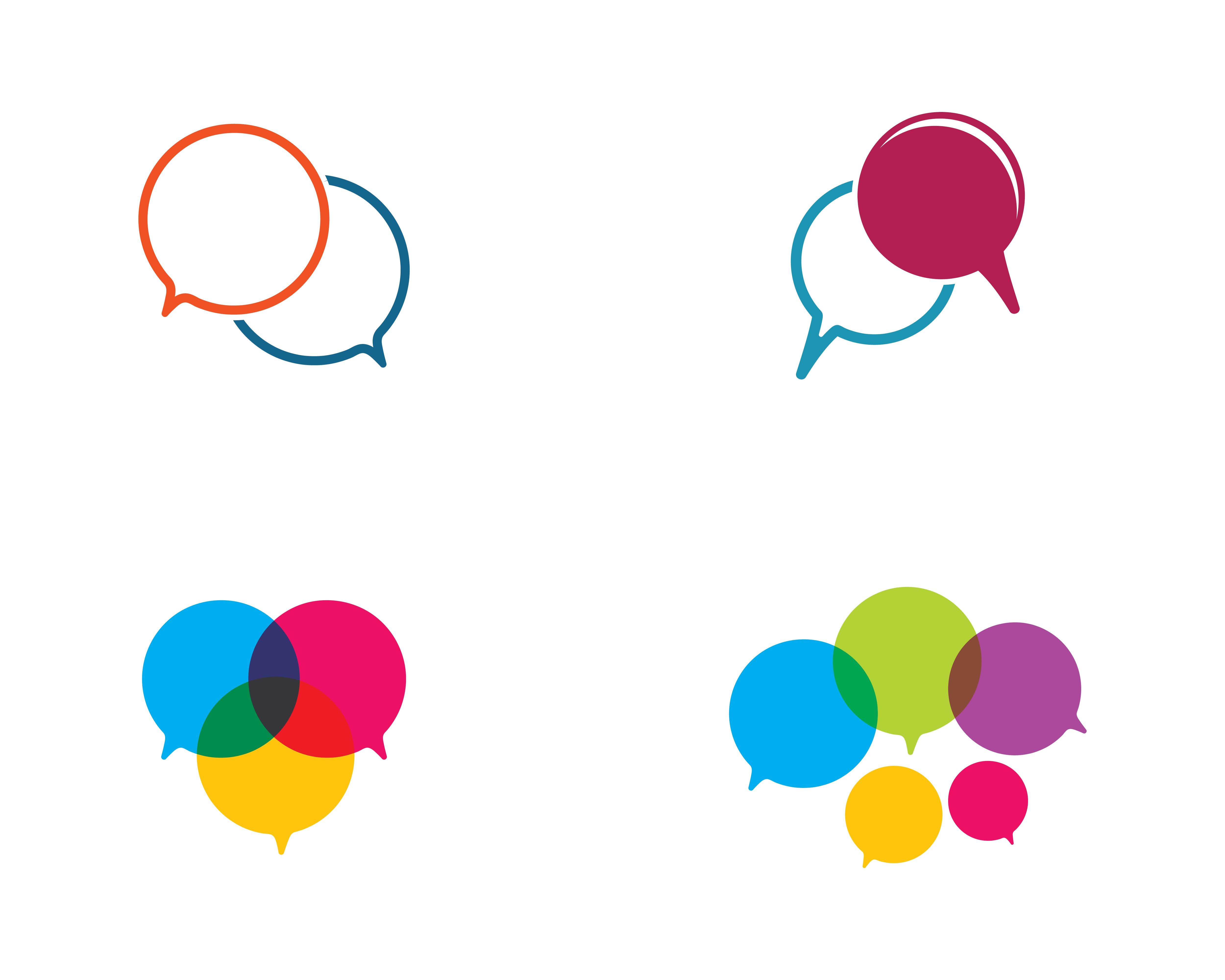 Colorful Speech Bubble Icon Set 830350 Vector Art at Vecteezy