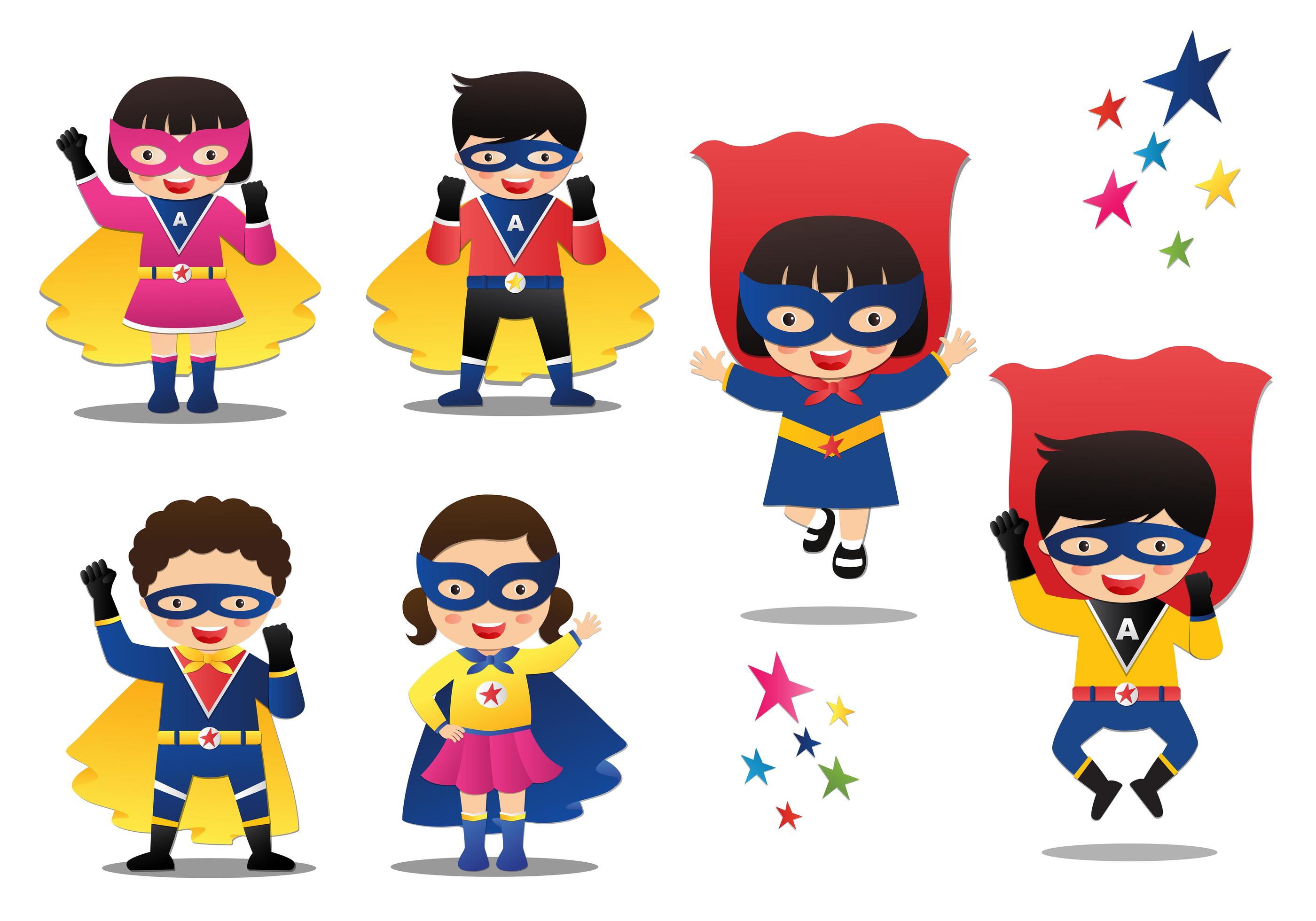 Superhero Boys and Girls Set 833854 Vector Art at Vecteezy