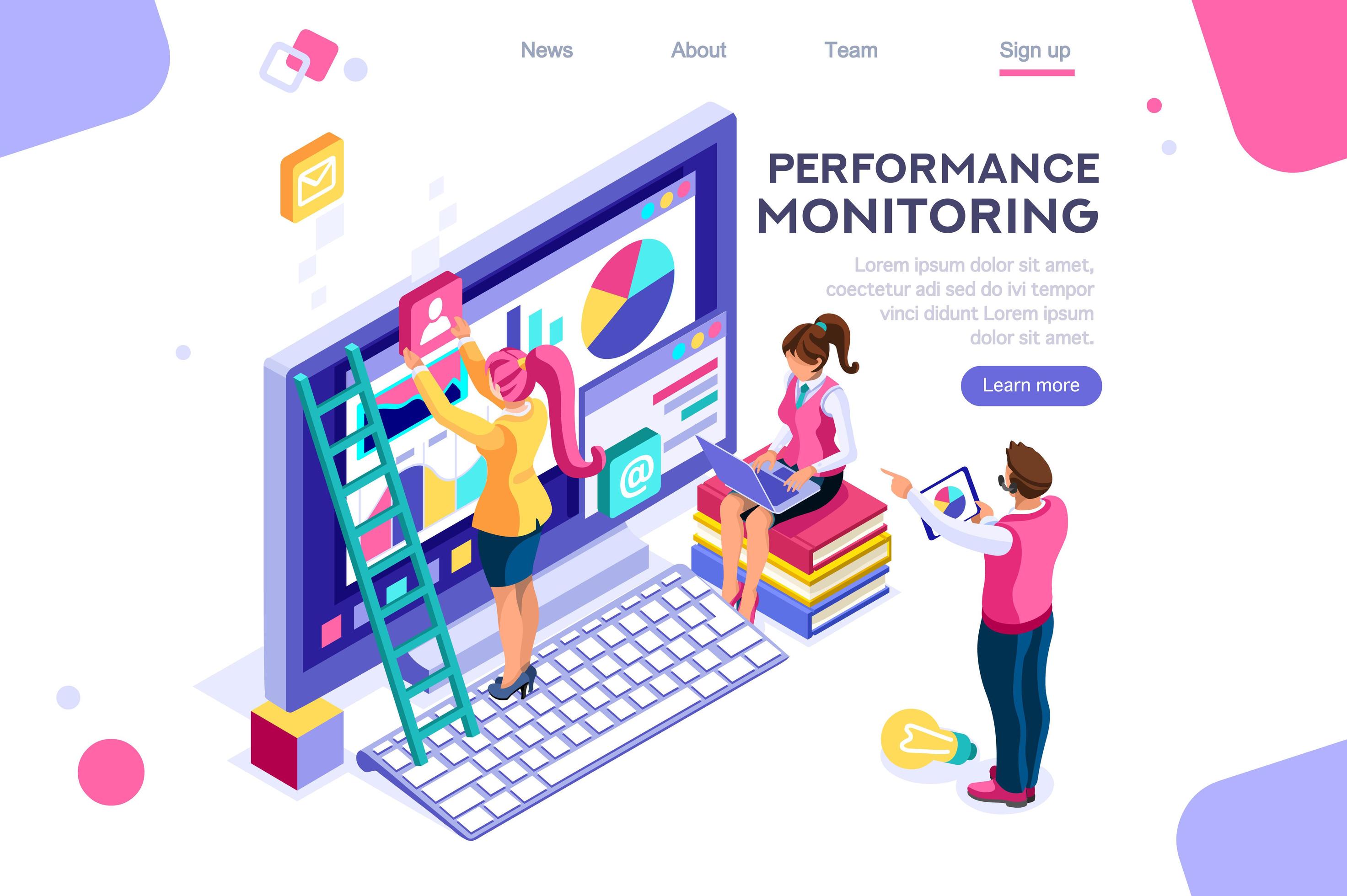 Performance Monitoring Landing Page Download Free Vectors Clipart