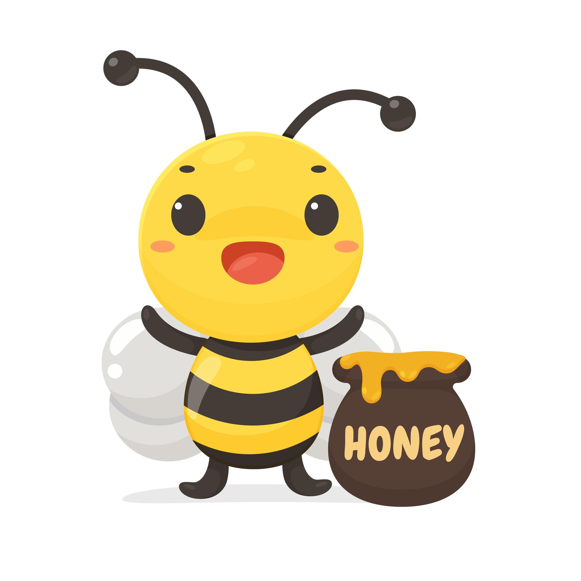 Bee with honey 834481 Vector Art at Vecteezy