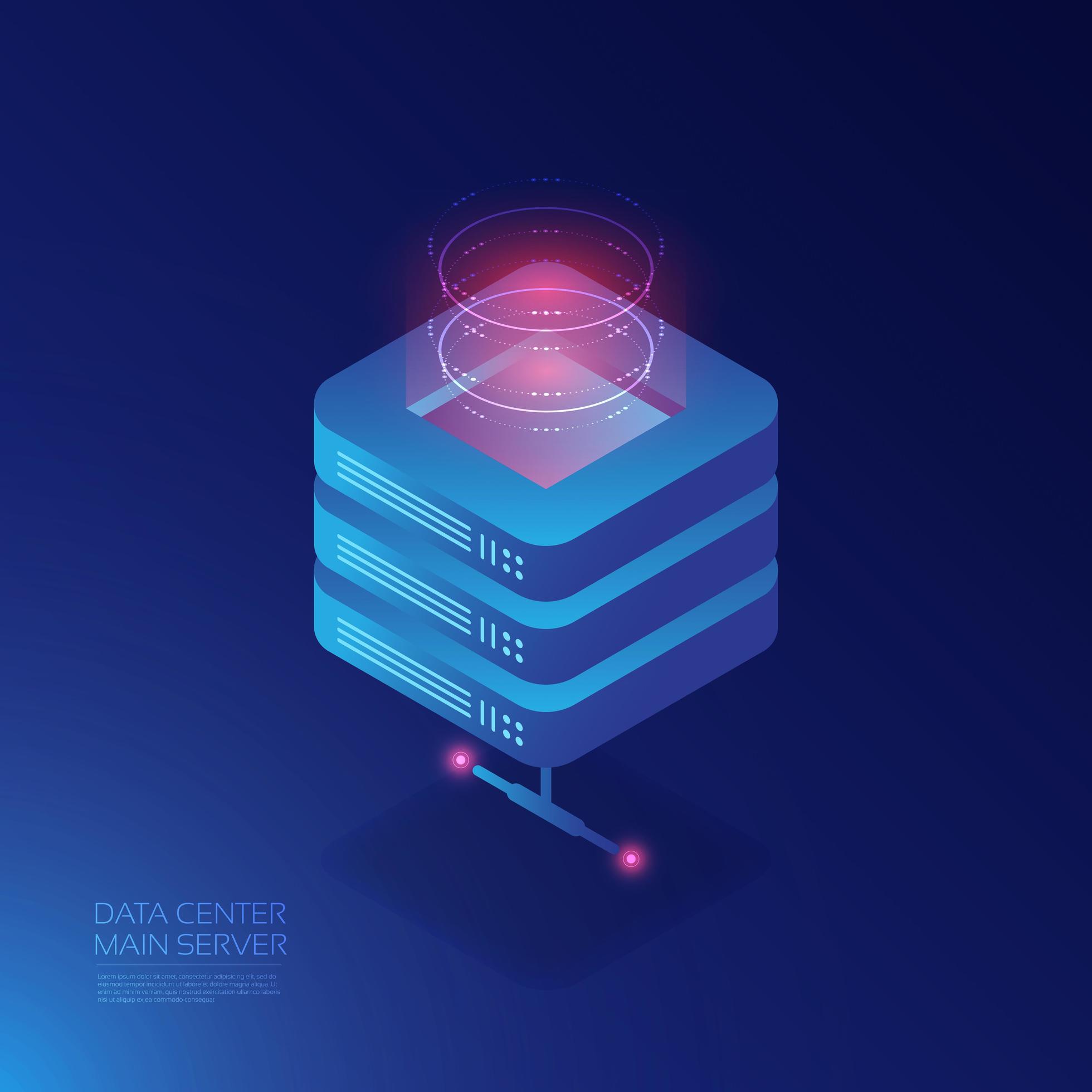 Gradient Isometric data server 834554 Vector Art at Vecteezy