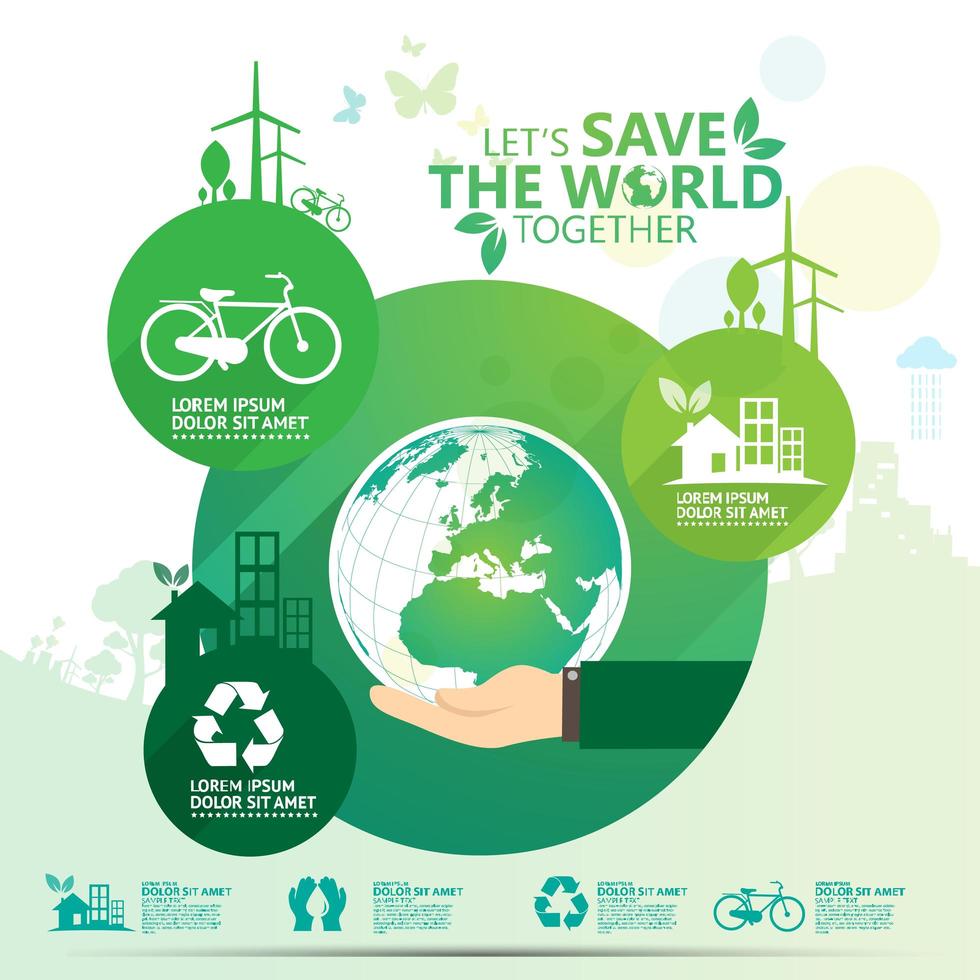 Green ''Let's Save the World Together'' Business Infographic - Download ...