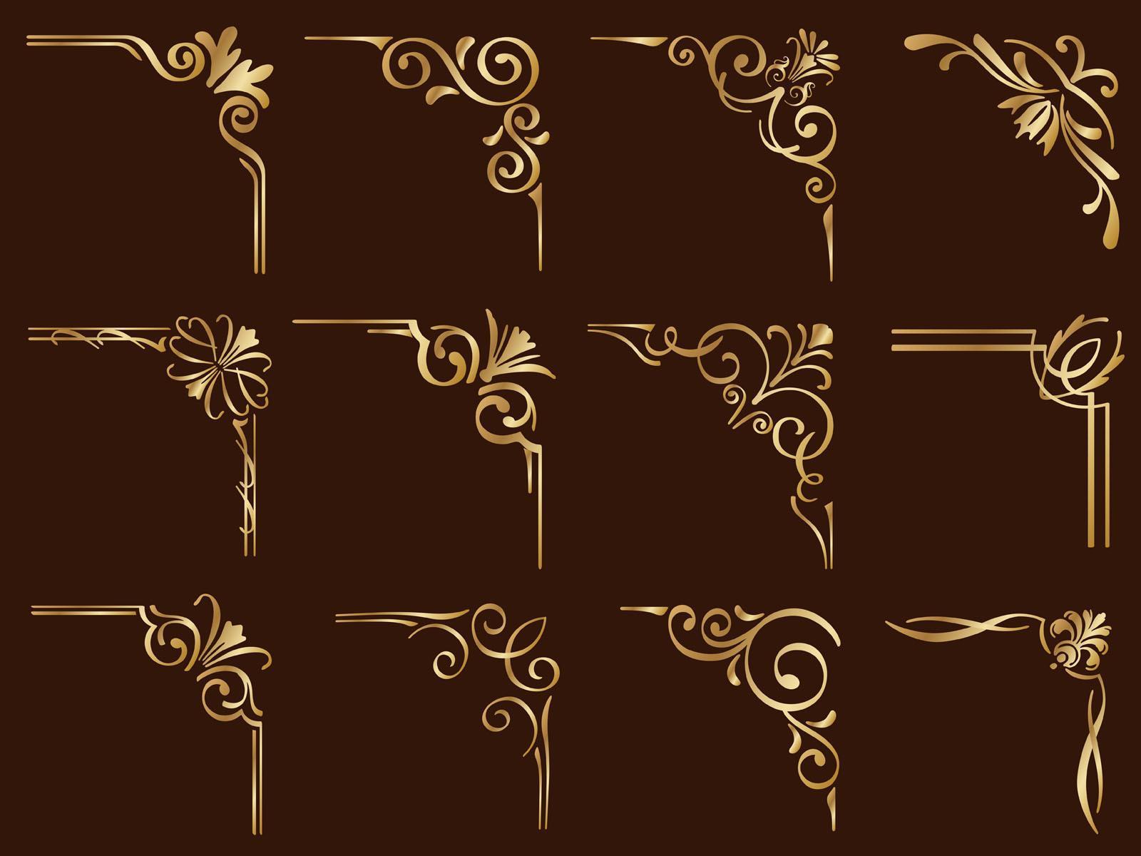 Set Of Golden FIligree Vintage Corner Frames 954051 Vector Art at Vecteezy Set Of Golden FIligree Vintage Corner Frames 954051 Vector Art at Vecteezy