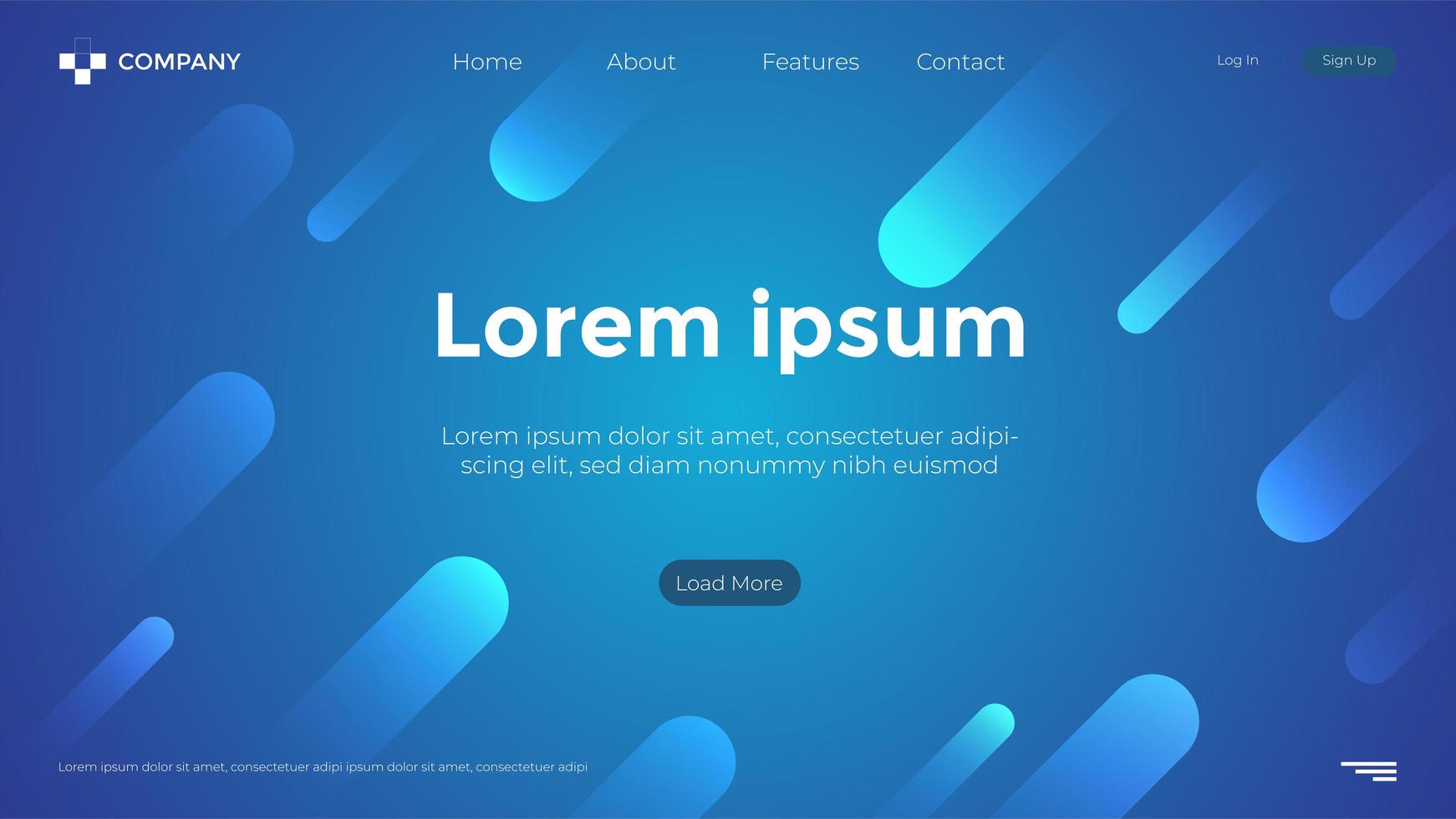 Blue Gradient Dynamic Rounded Shape Landing Page Template 957608 Vector ... Blue Gradient Dynamic Rounded Shape Landing Page Template 957608 Vector ...