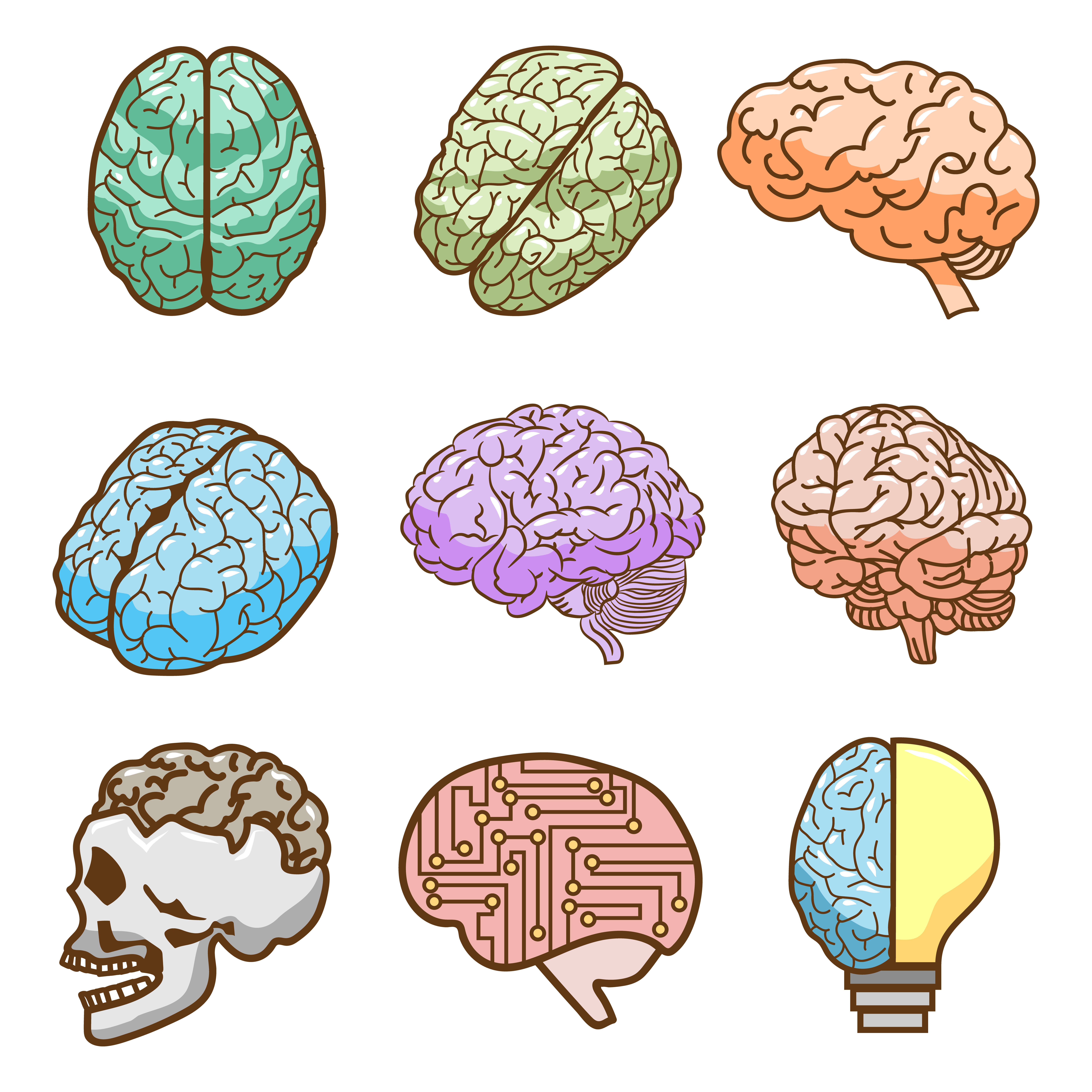 Colorful Brain Set 966027 Vector Art at Vecteezy Colorful Brain Set 966027 Vector Art at Vecteezy