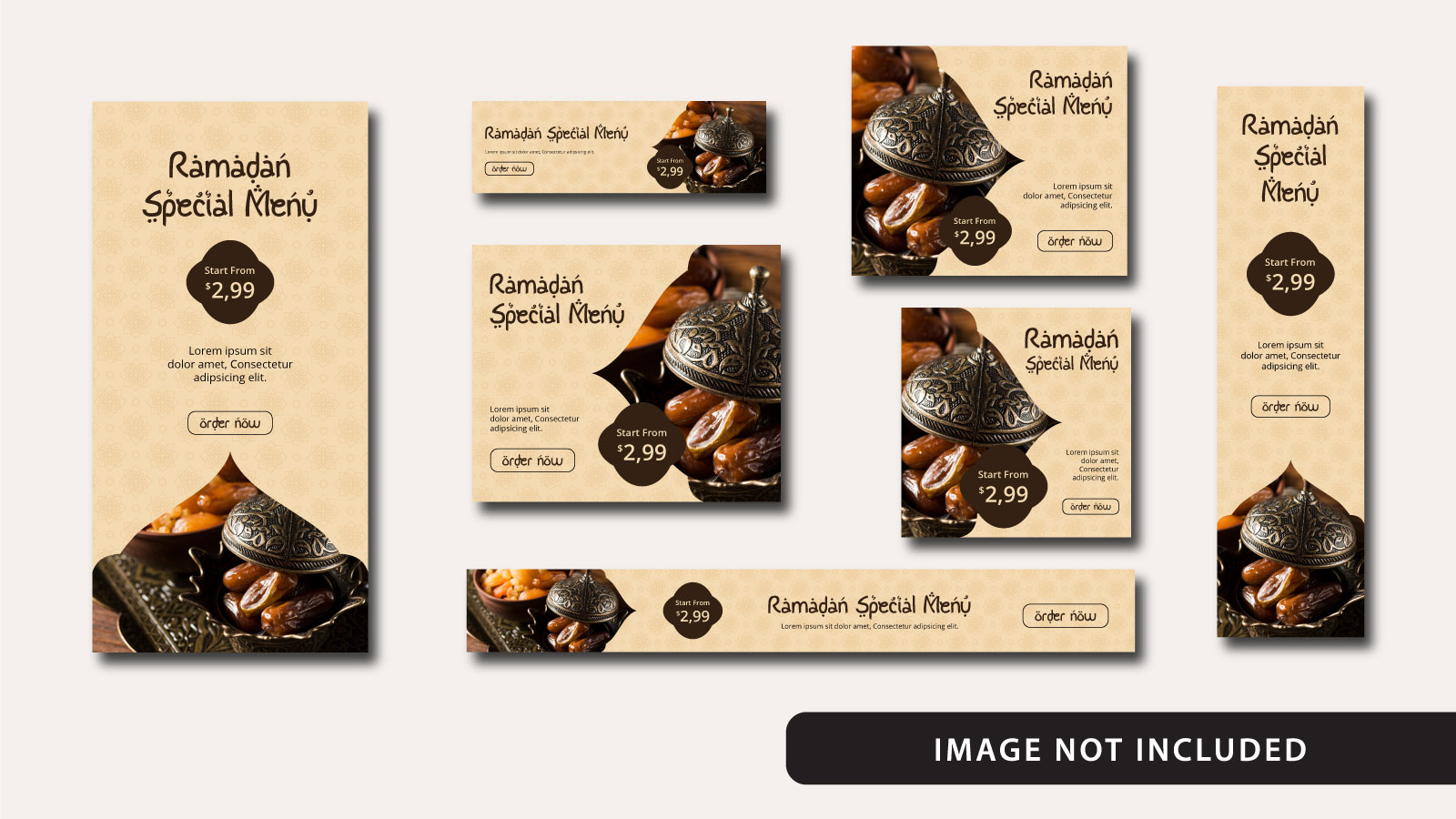 Ramadan Food Banner Ads Template Set 1009664 Vector Art at Vecteezy