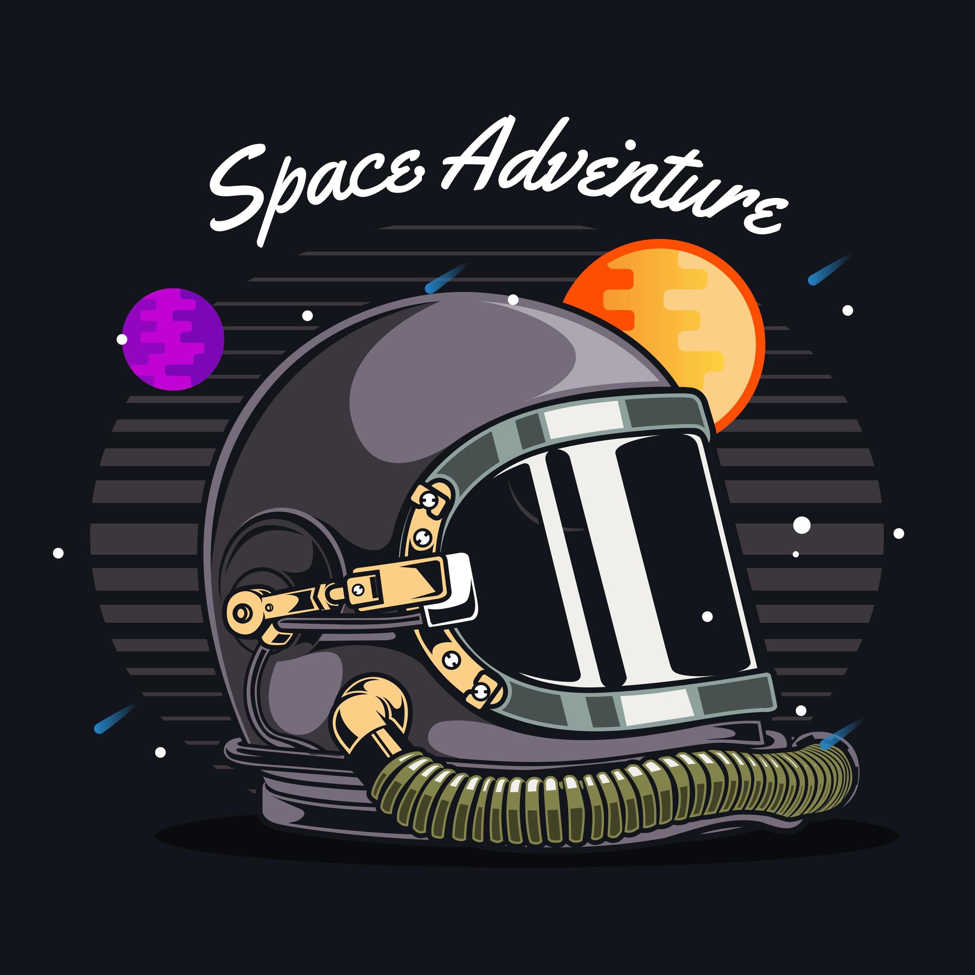 Astronaut helmet in front of space scene 1026087 Vector Art at Vecteezy