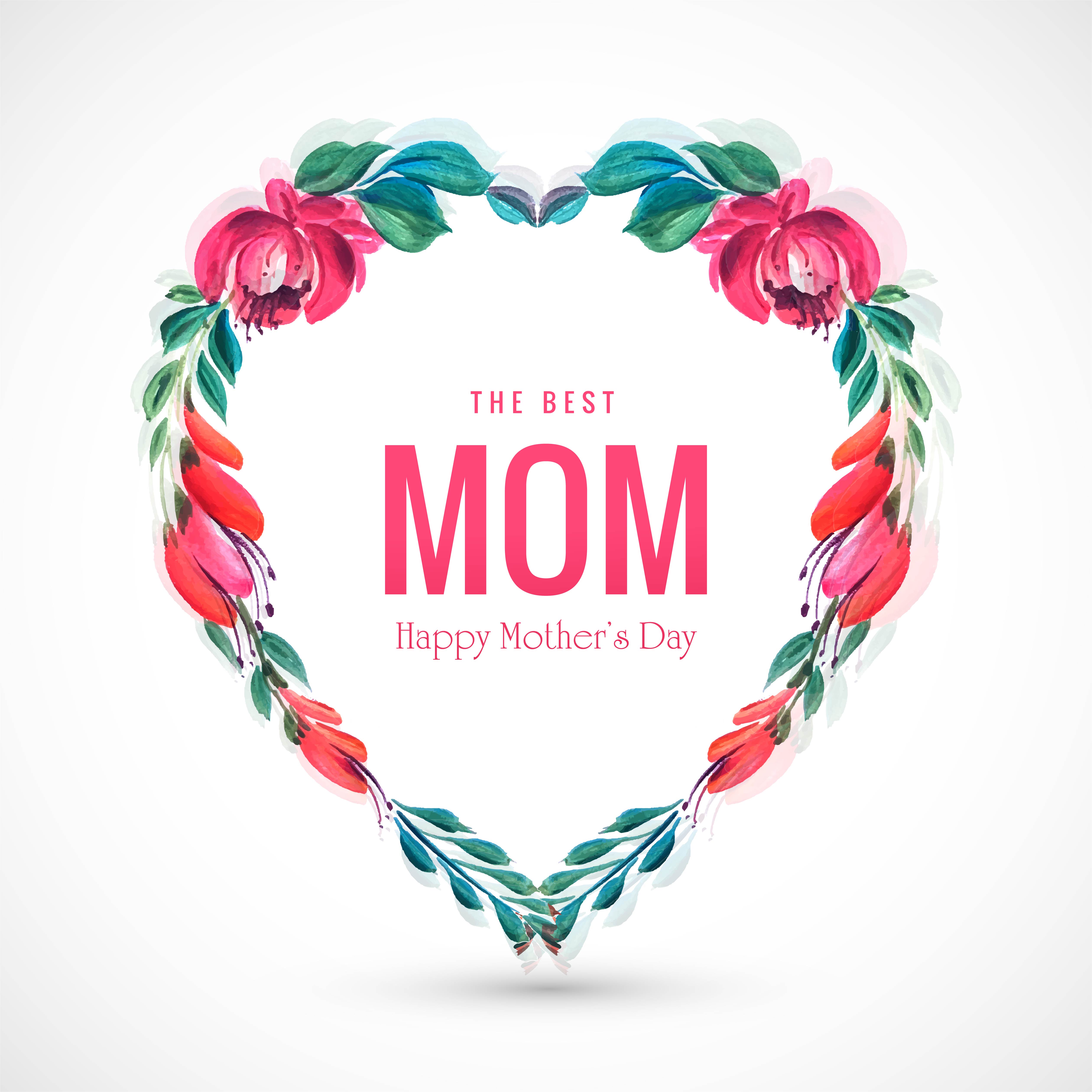 Beautiful mothers day card decorative flowers heart background 1052108 ...