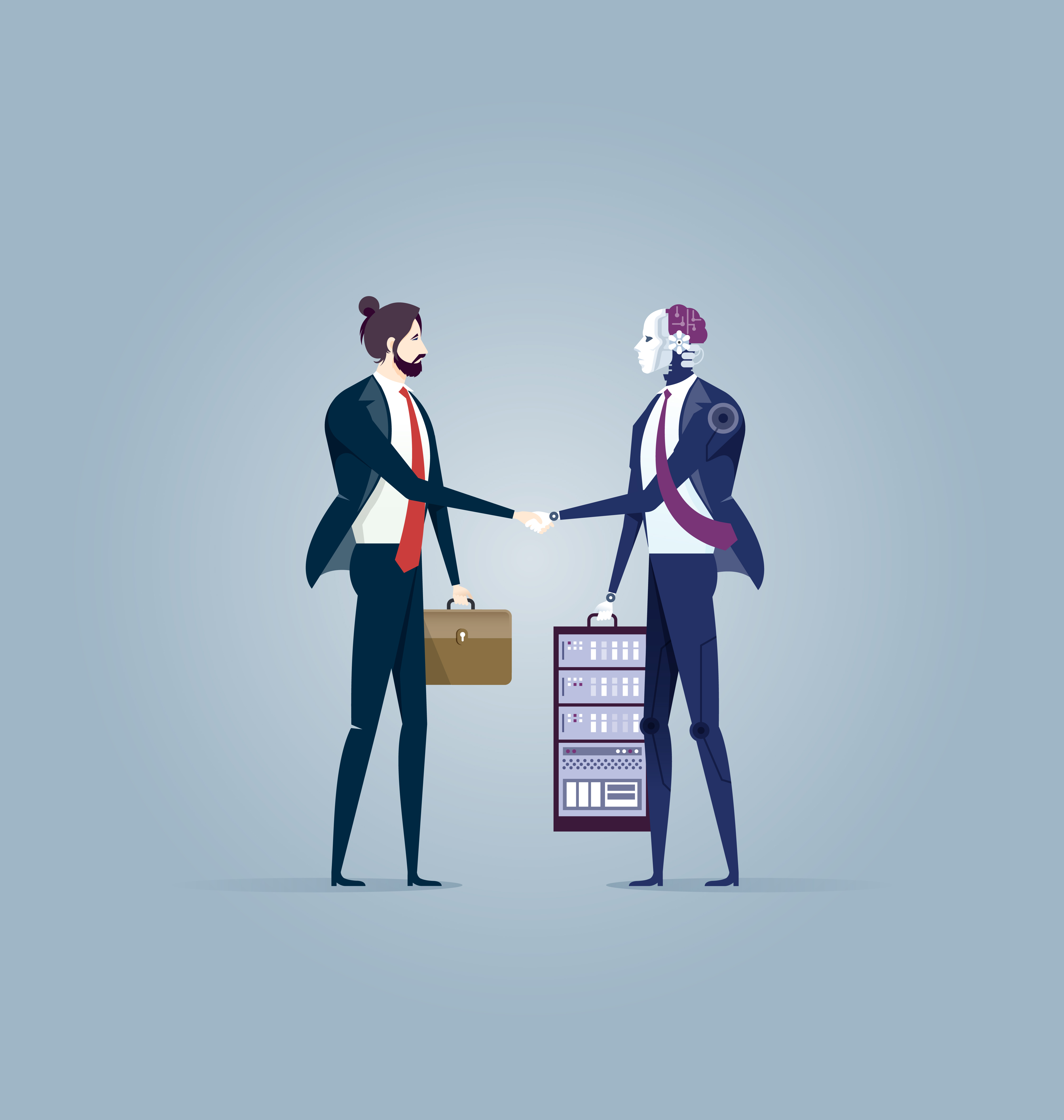 AI robot shaking hands with business man 1053739 Vector Art at Vecteezy AI robot shaking hands with business man 1053739 Vector Art at Vecteezy