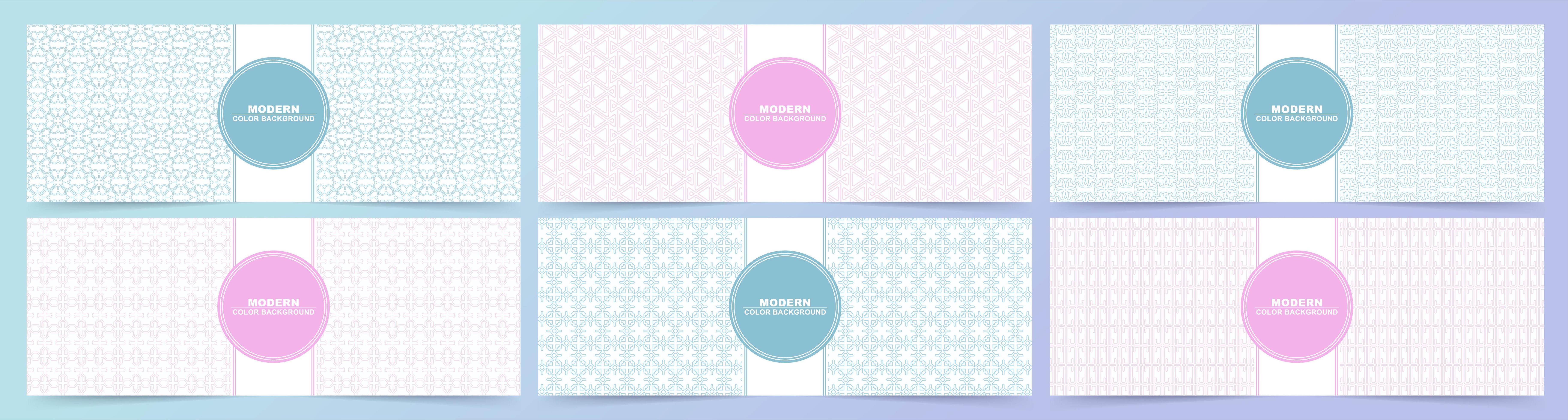 Pink and blue banners with multiple pattern styles 1076406 Vector Art ...