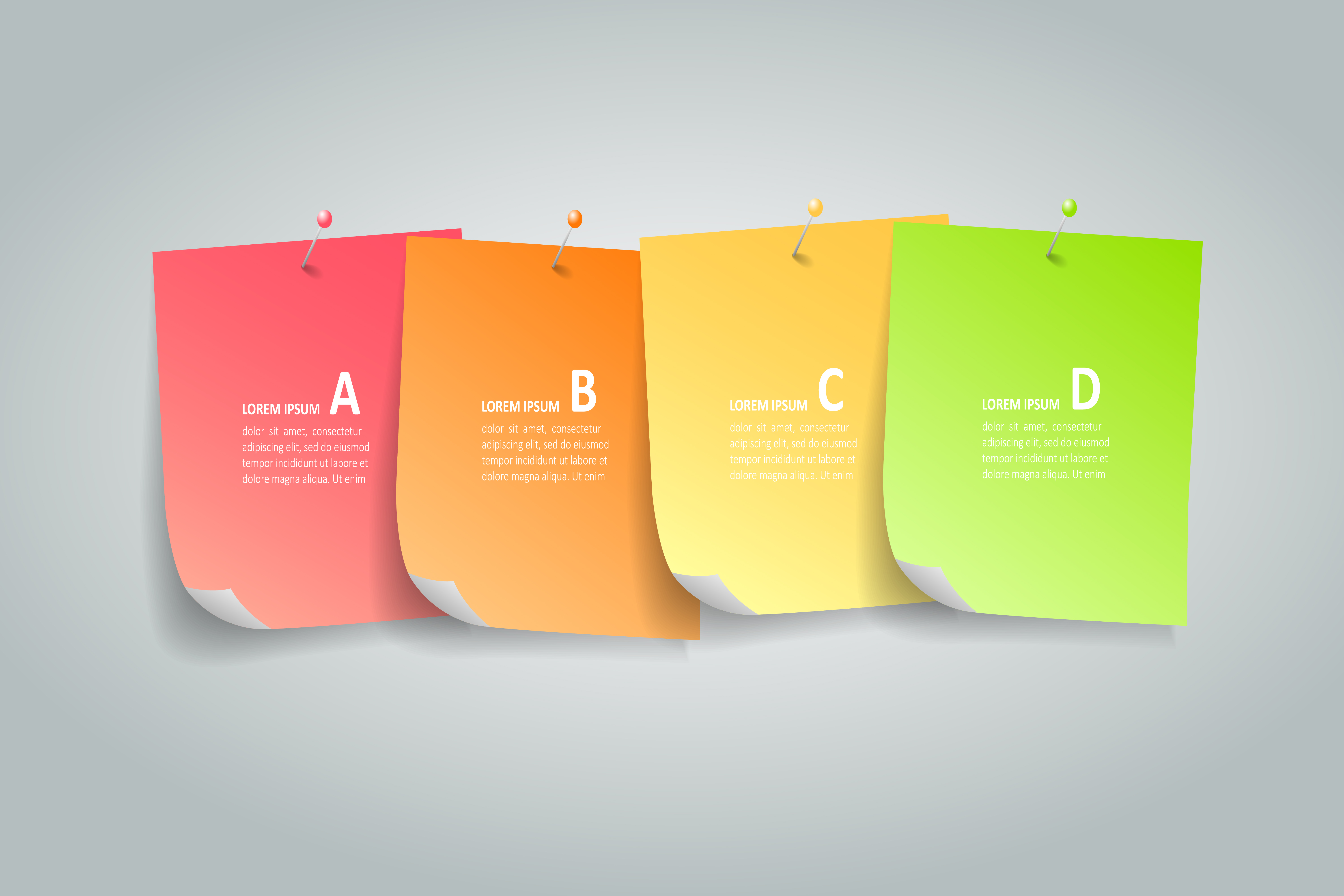 Modern infographic design with posted note design 1109733 Vector Art at ...