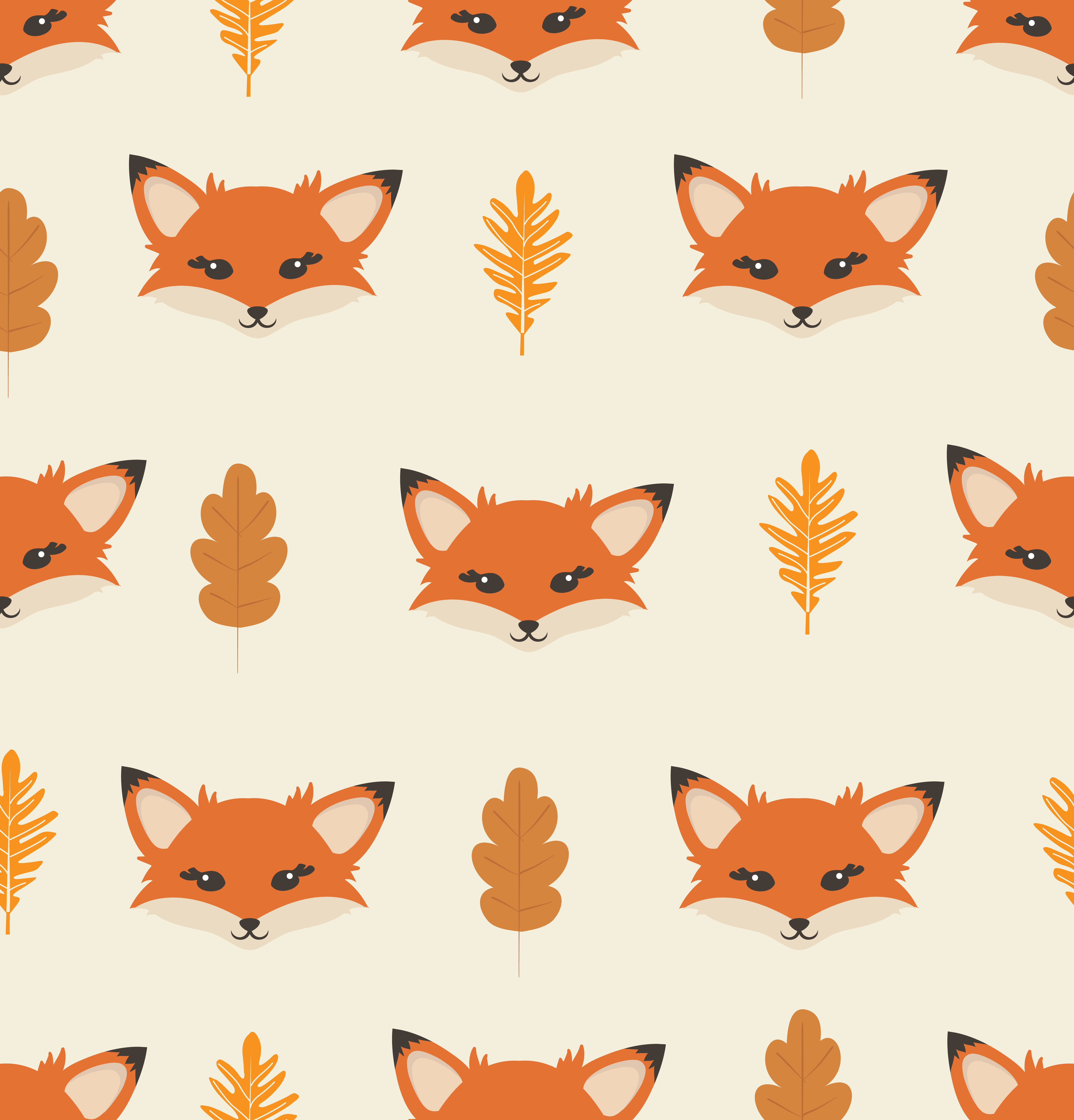 Fox elements pattern 1127229 Vector Art at Vecteezy