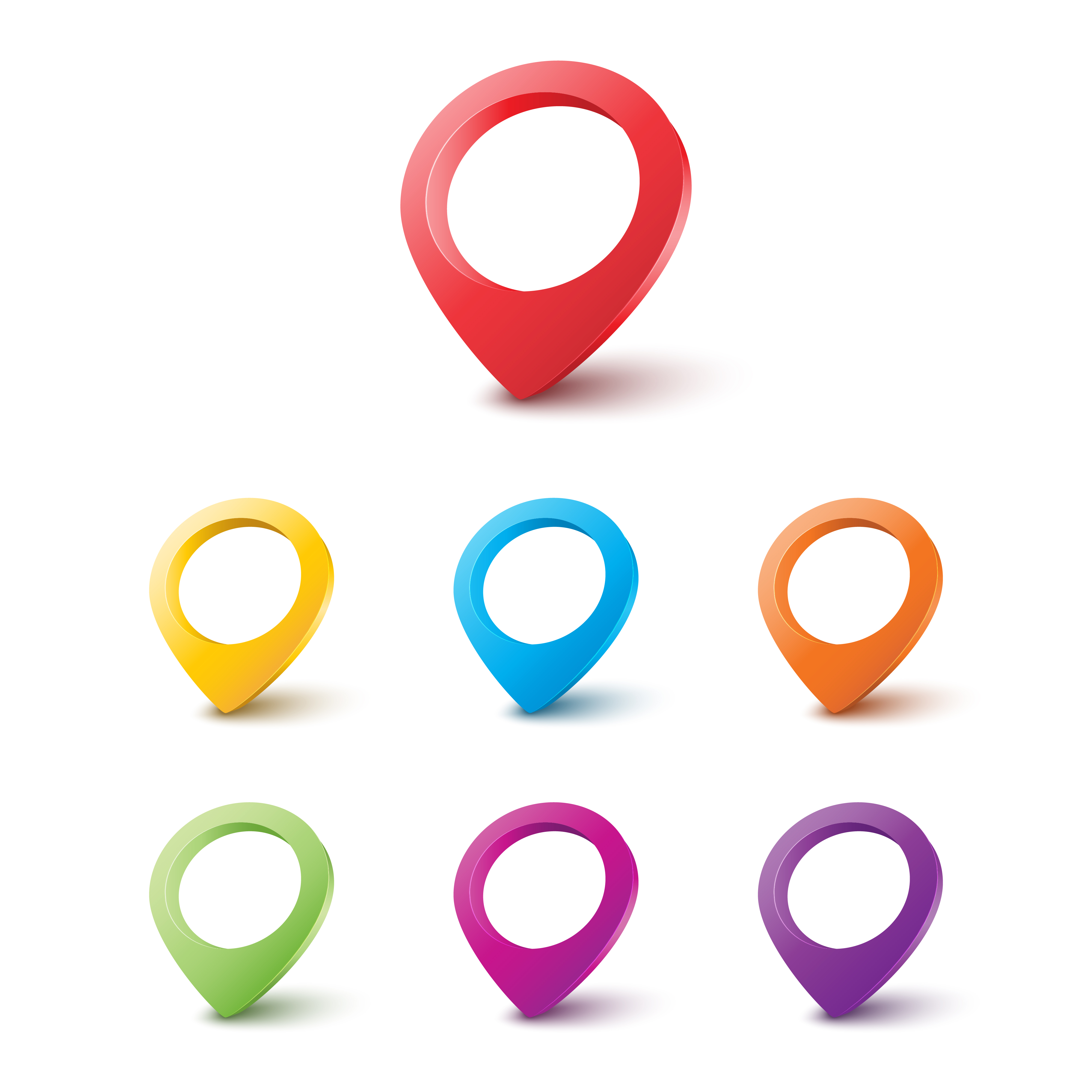 Colorful location pin icons set 1177143 Vector Art at Vecteezy Colorful location pin icons set 1177143 Vector Art at Vecteezy